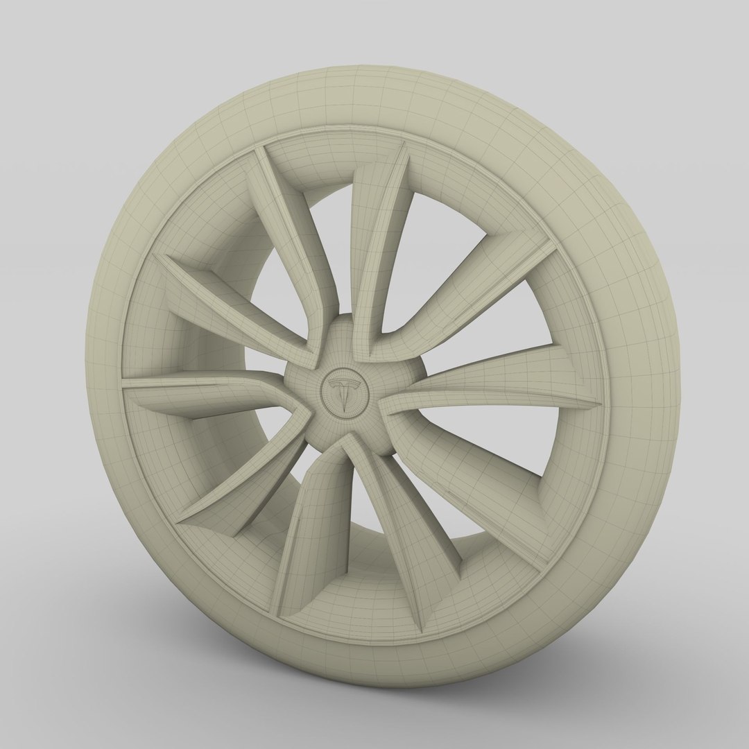 3d Model Tesla 3 Rim