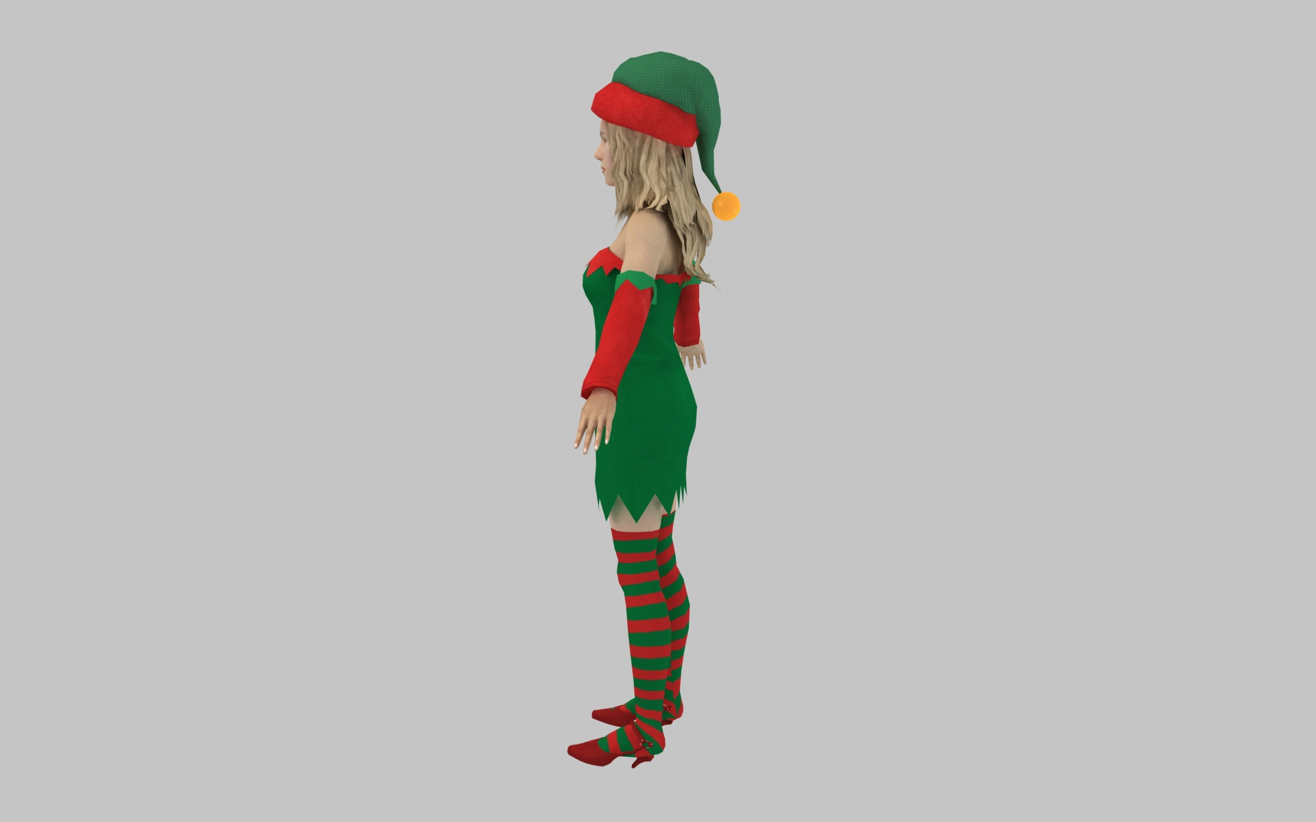 3D Christmas Elf Woman - TurboSquid 1824157