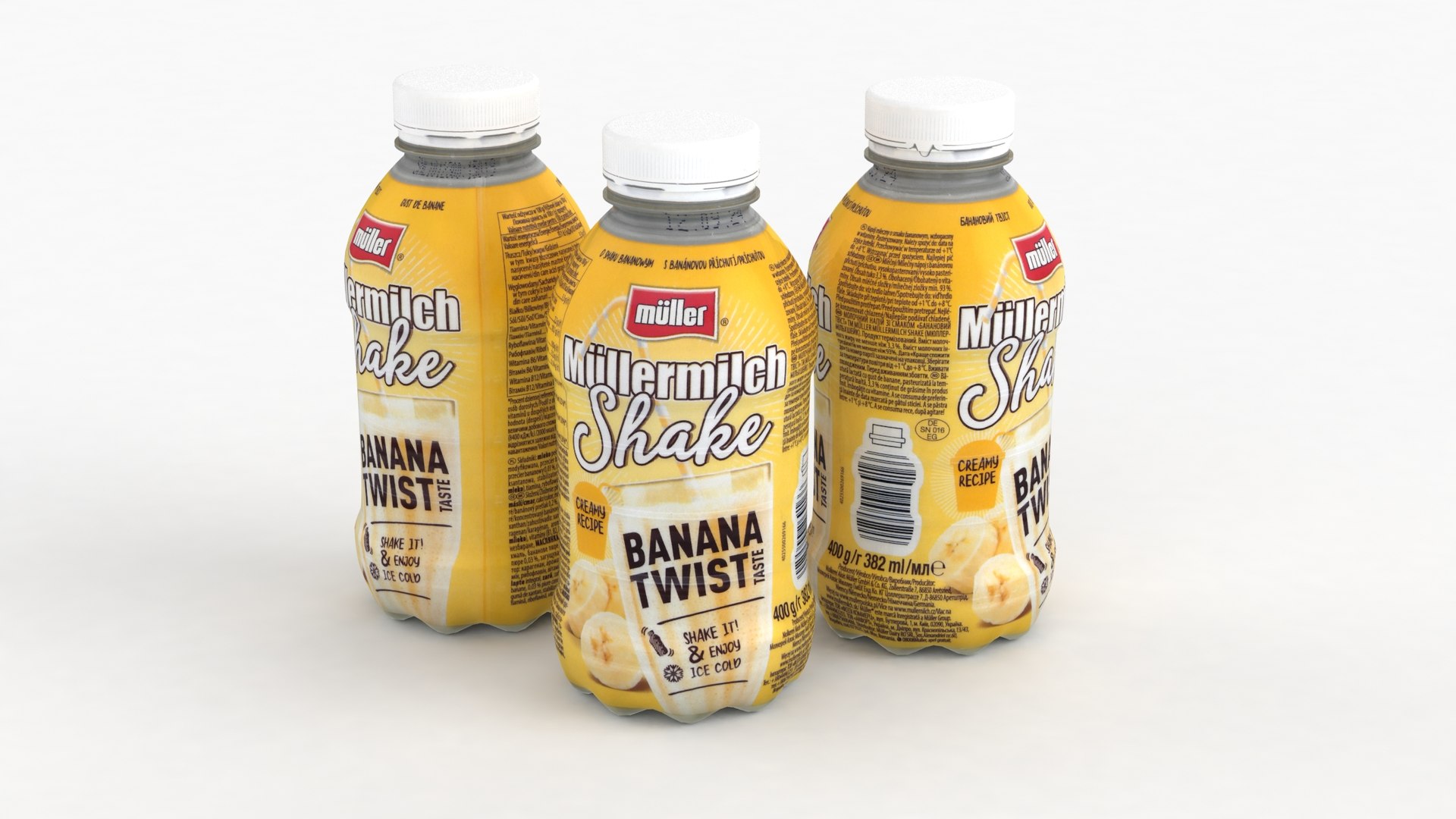 Dairy Bottle Mullermilch Shake Banana Twist 330ml 2024 3D - TurboSquid ...