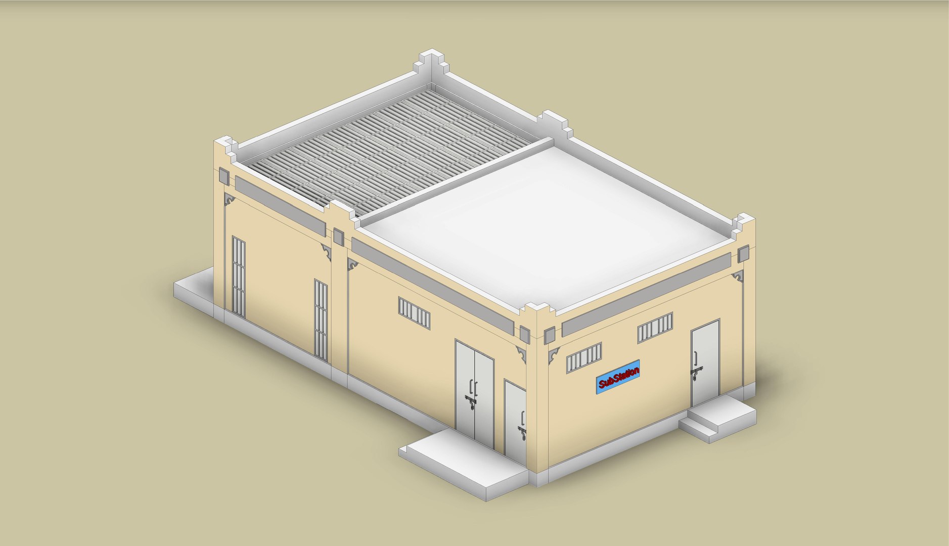 3D Electrical Substation Building In Revit - TurboSquid 2188961