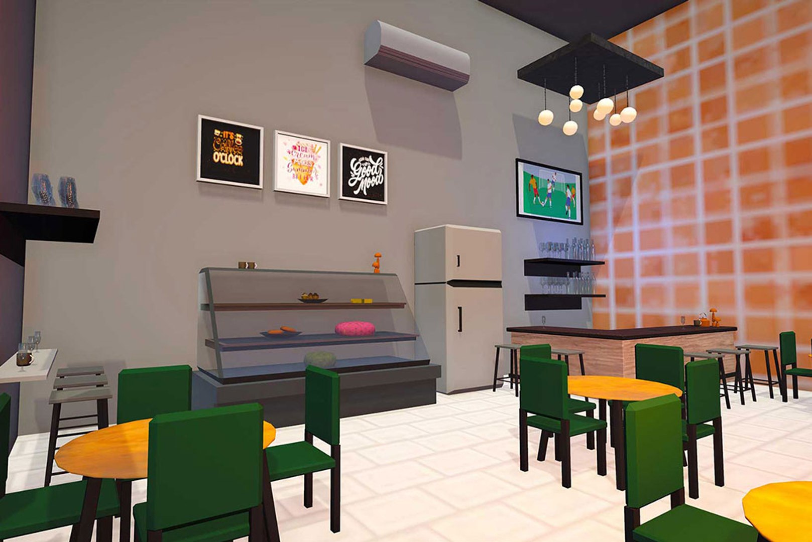 3D Cafe Interior Pack - Cartoonish Cafe 3D Model model - TurboSquid 2136722