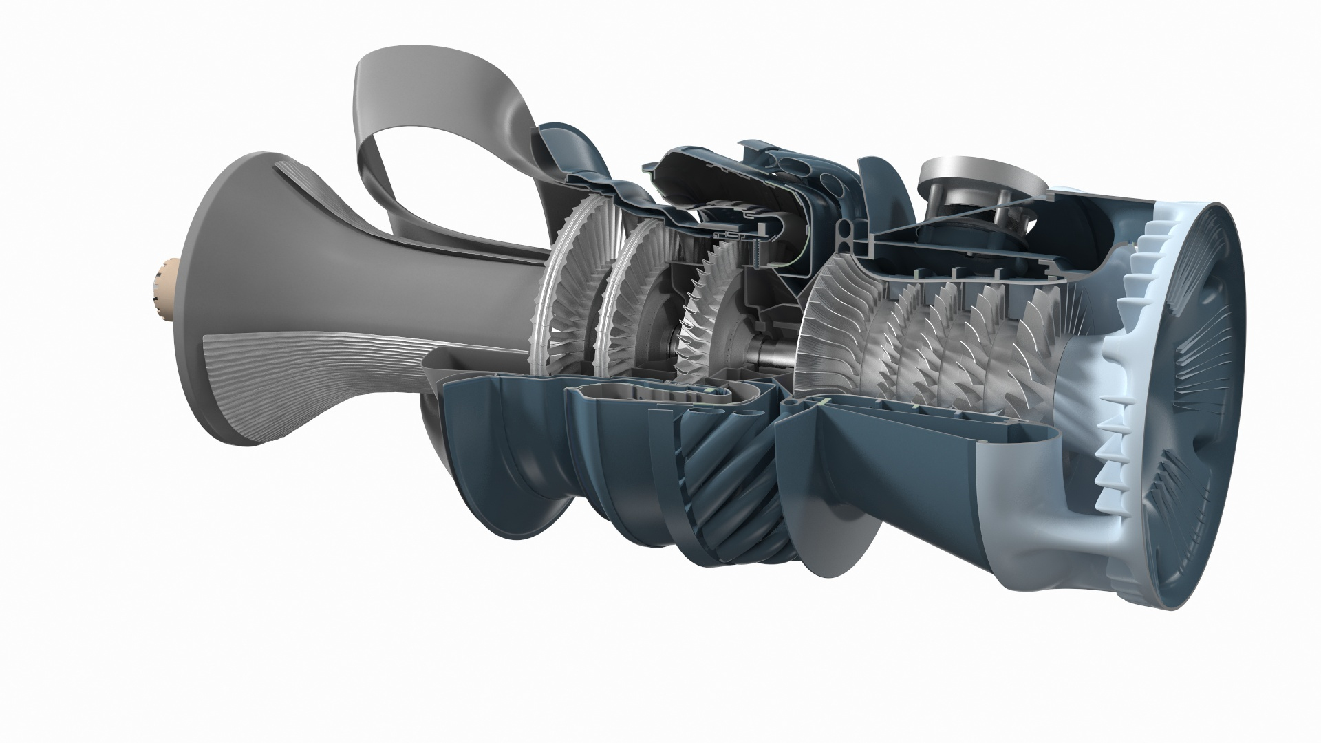 Jet Turboshaft Engine Slice 3D - TurboSquid 1604351