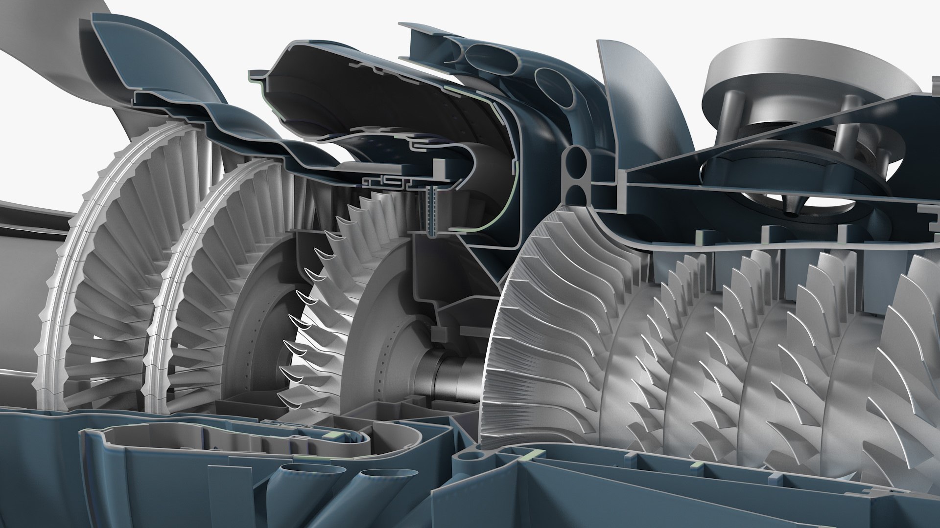Jet turboshaft engine slice 3D - TurboSquid 1604351