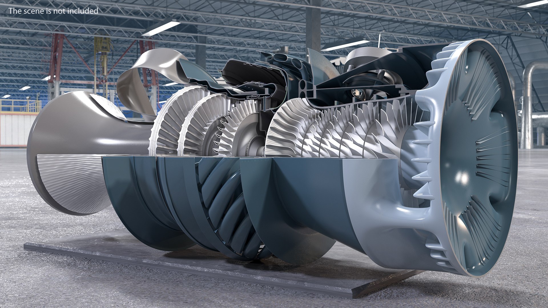 Jet turboshaft engine slice 3D - TurboSquid 1604351