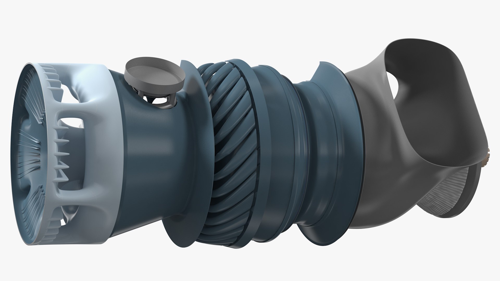 Jet turboshaft engine slice 3D - TurboSquid 1604351