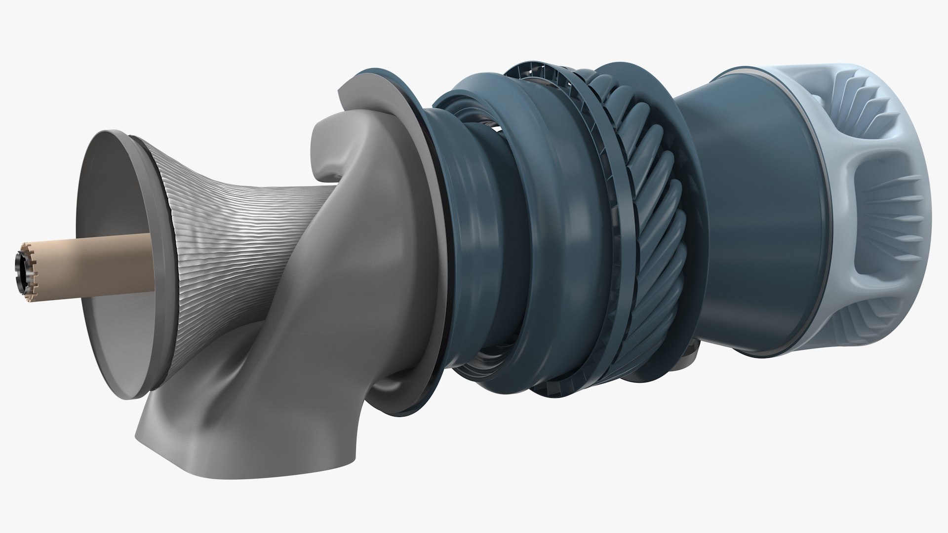 Jet turboshaft engine slice 3D - TurboSquid 1604351