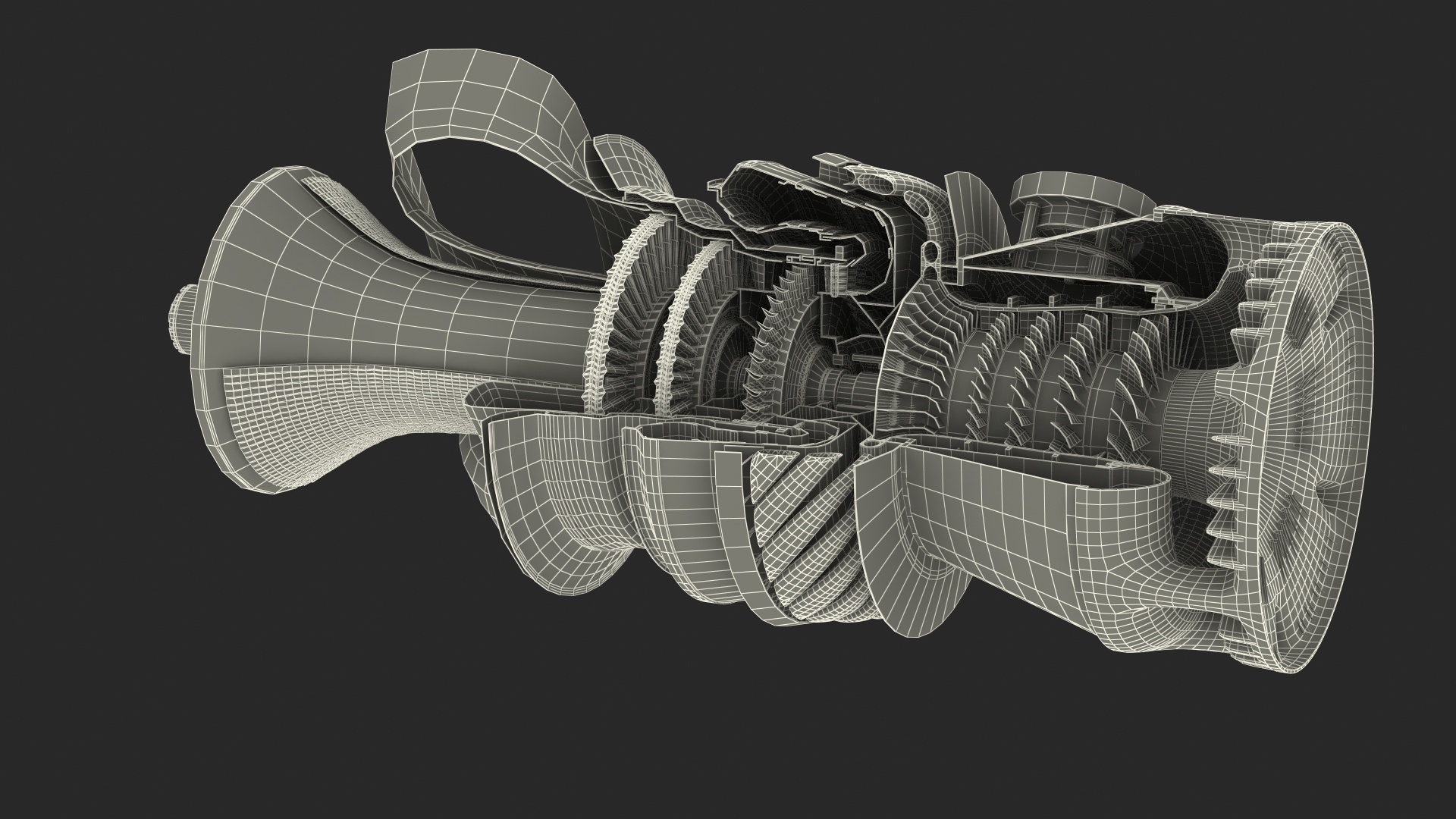 Jet Turboshaft Engine Slice 3D - TurboSquid 1604351