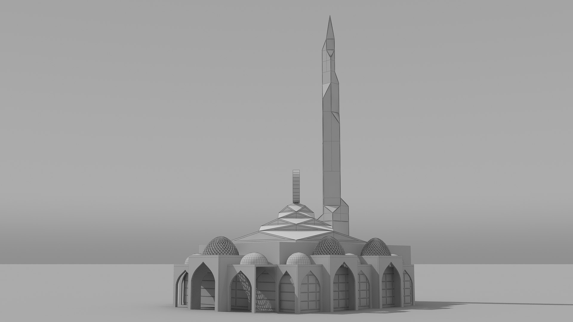 0174 - Mosque Building 3D Model - TurboSquid 2240566