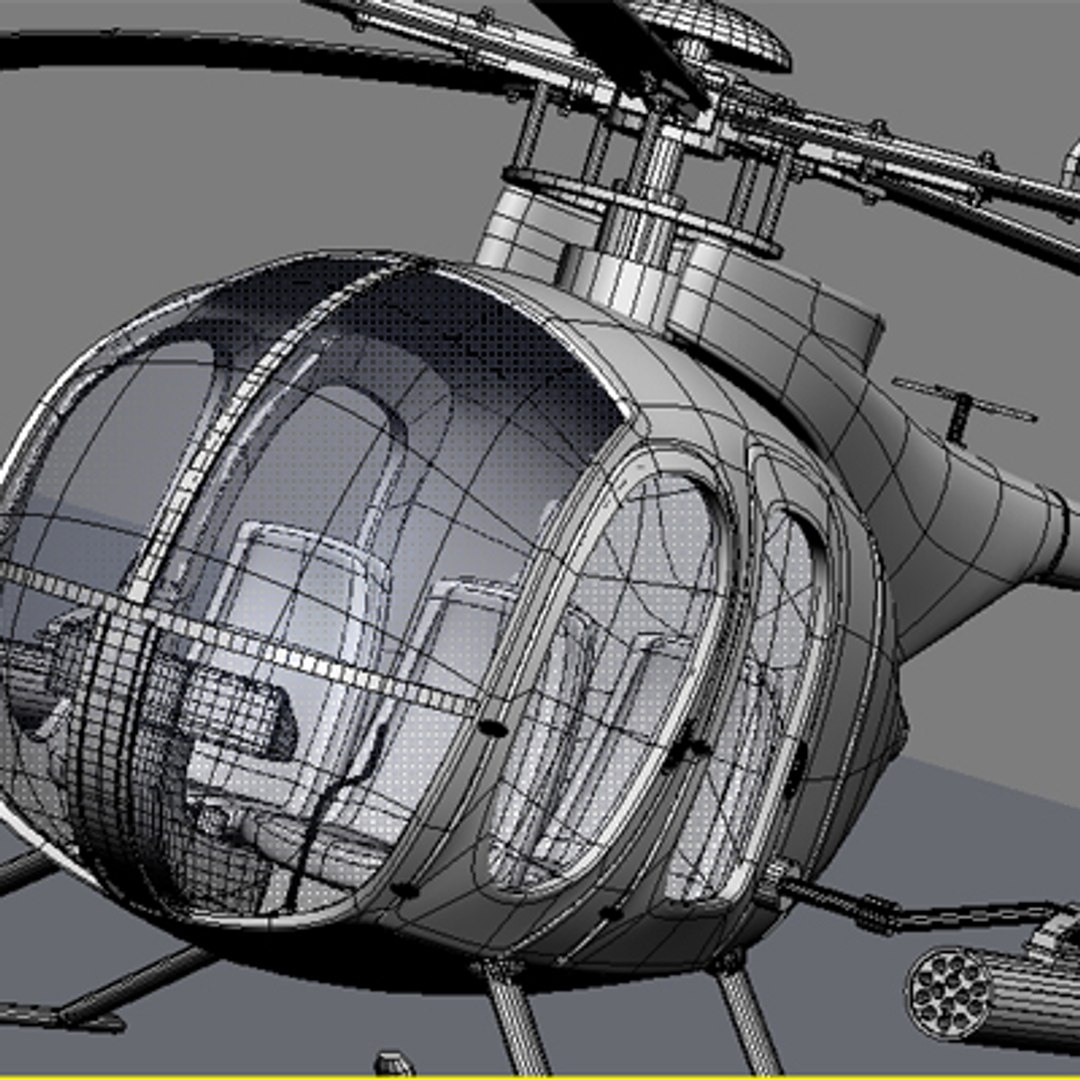 Ah-6j Helicopter 3ds