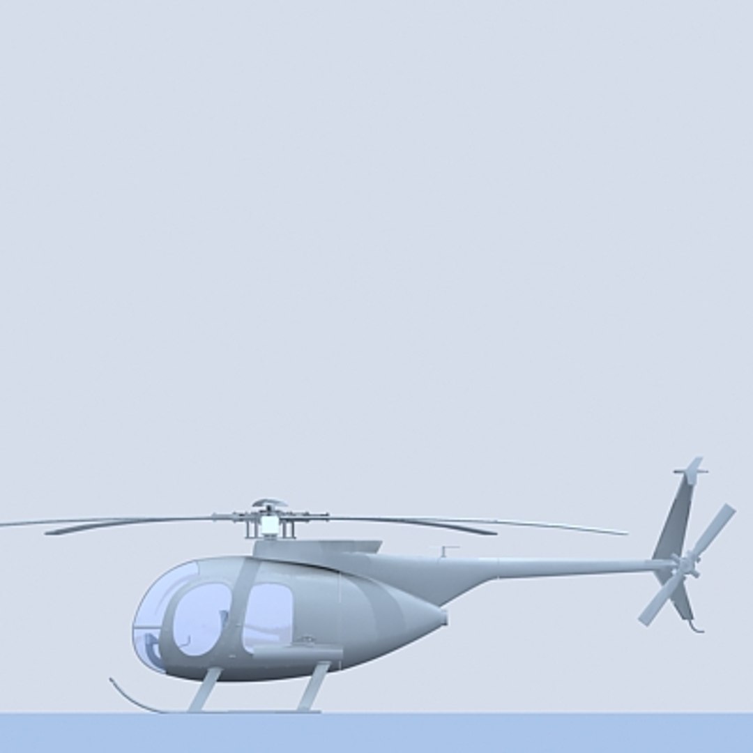 Ah-6j Helicopter 3ds