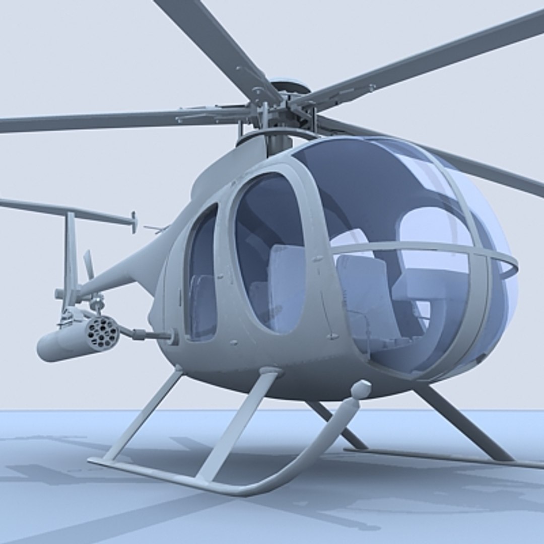 Ah-6j Helicopter 3ds