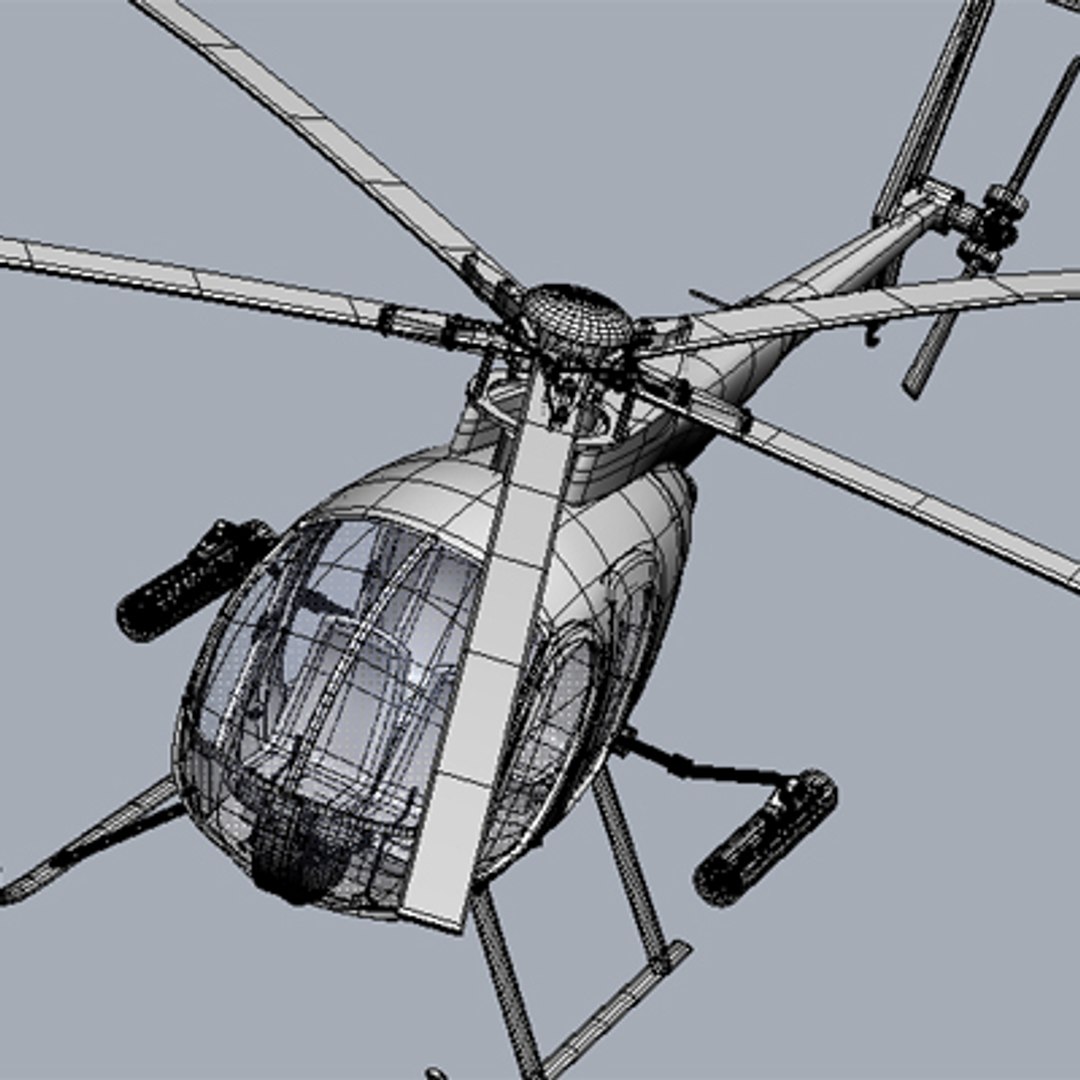 Ah-6j Helicopter 3ds
