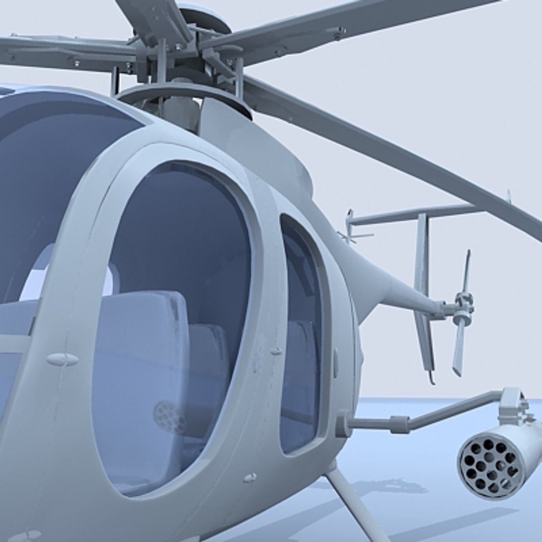 Ah-6j Helicopter 3ds