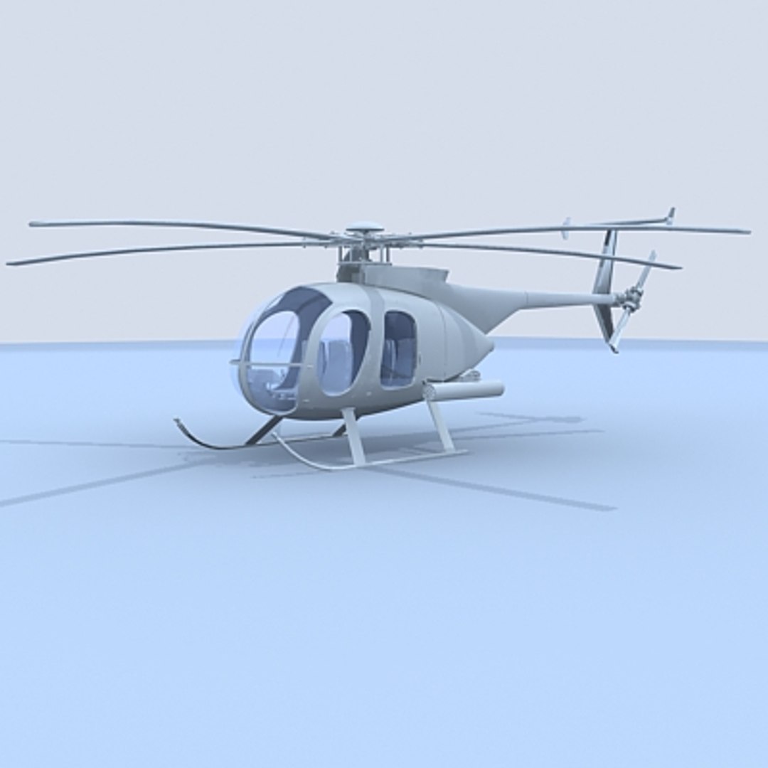 Ah-6j Helicopter 3ds