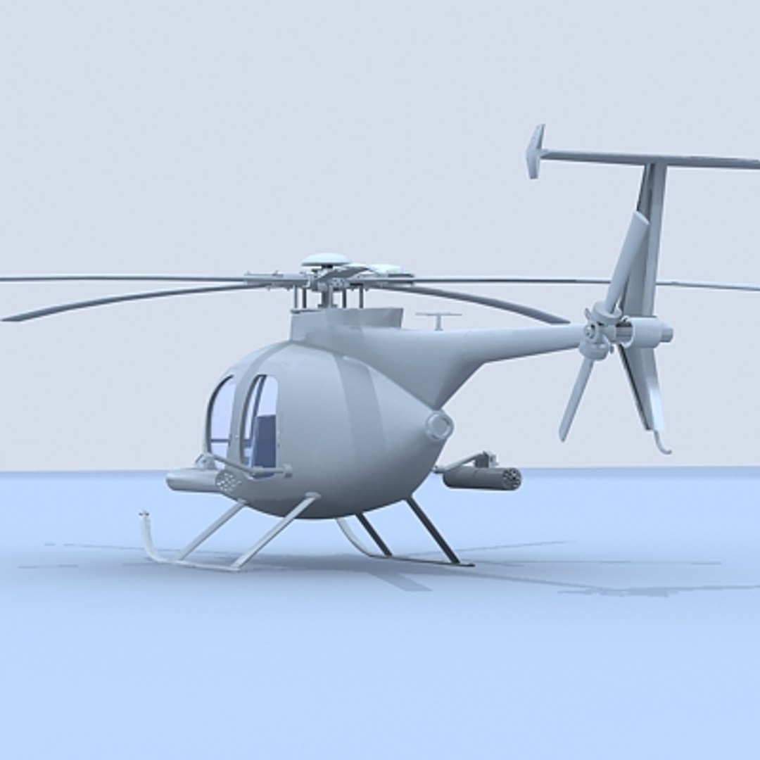 Ah-6j Helicopter 3ds