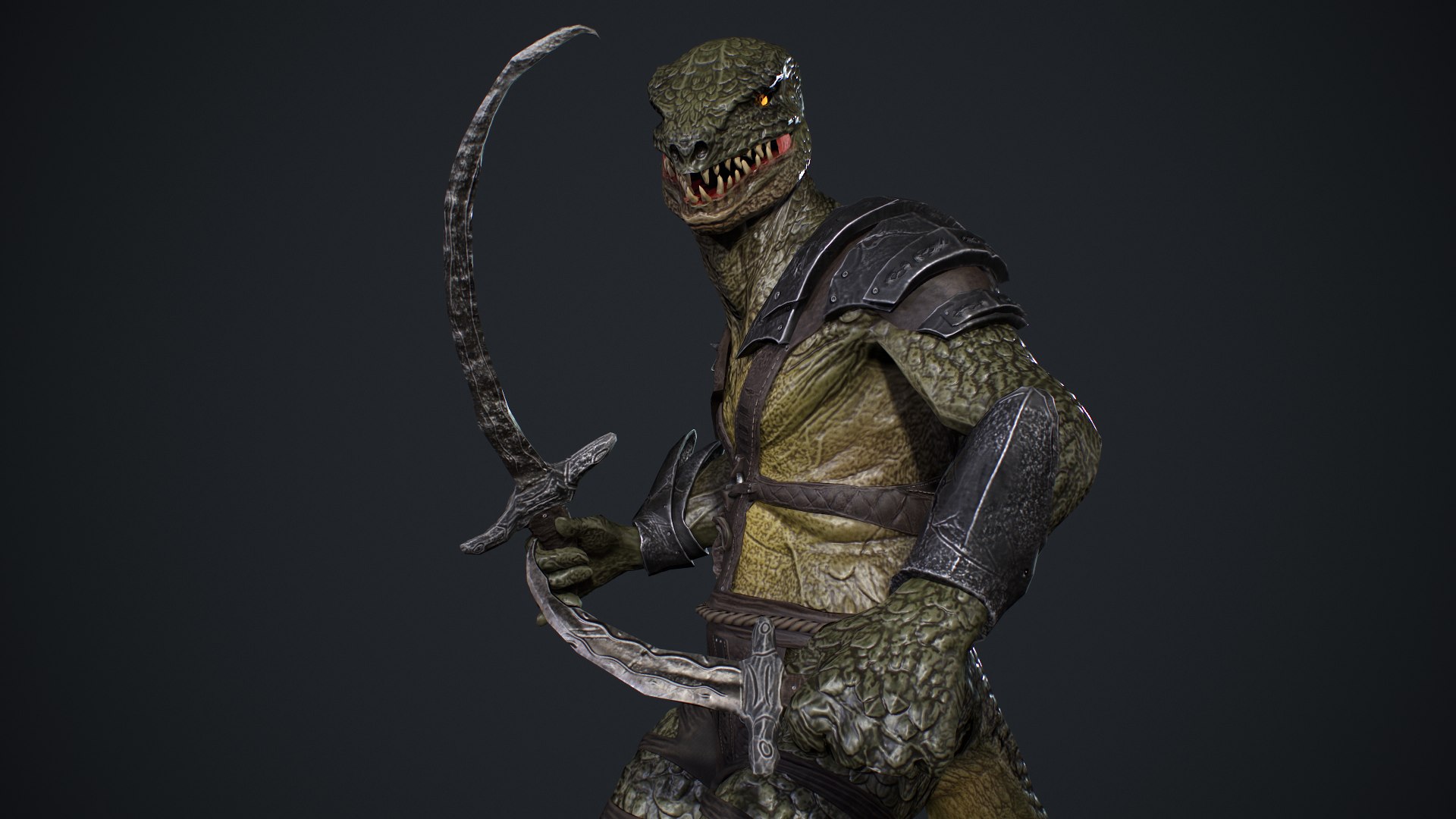 3D Lizardman Rogue Model - TurboSquid 2180301