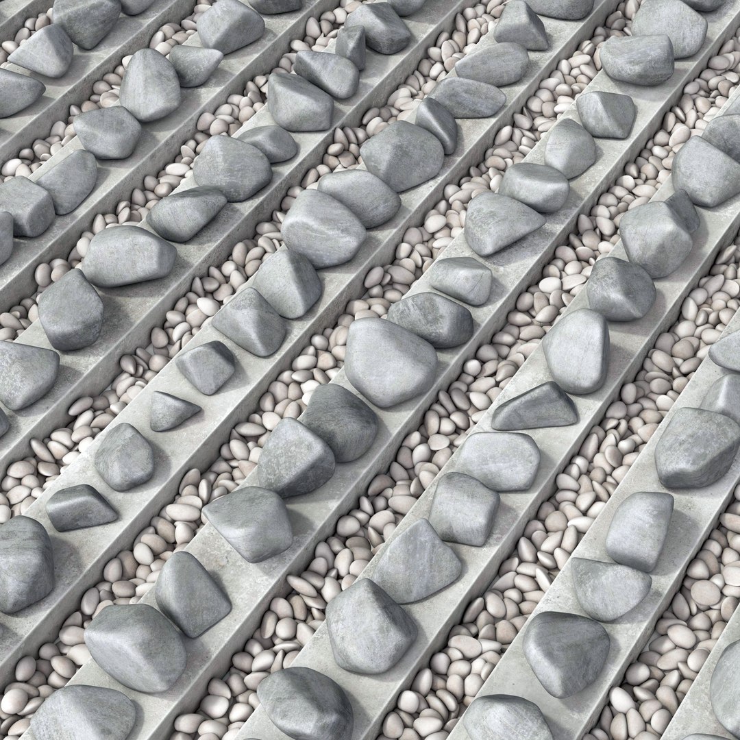 3D model Clumb long tile pebble stone n1 - TurboSquid 1808742