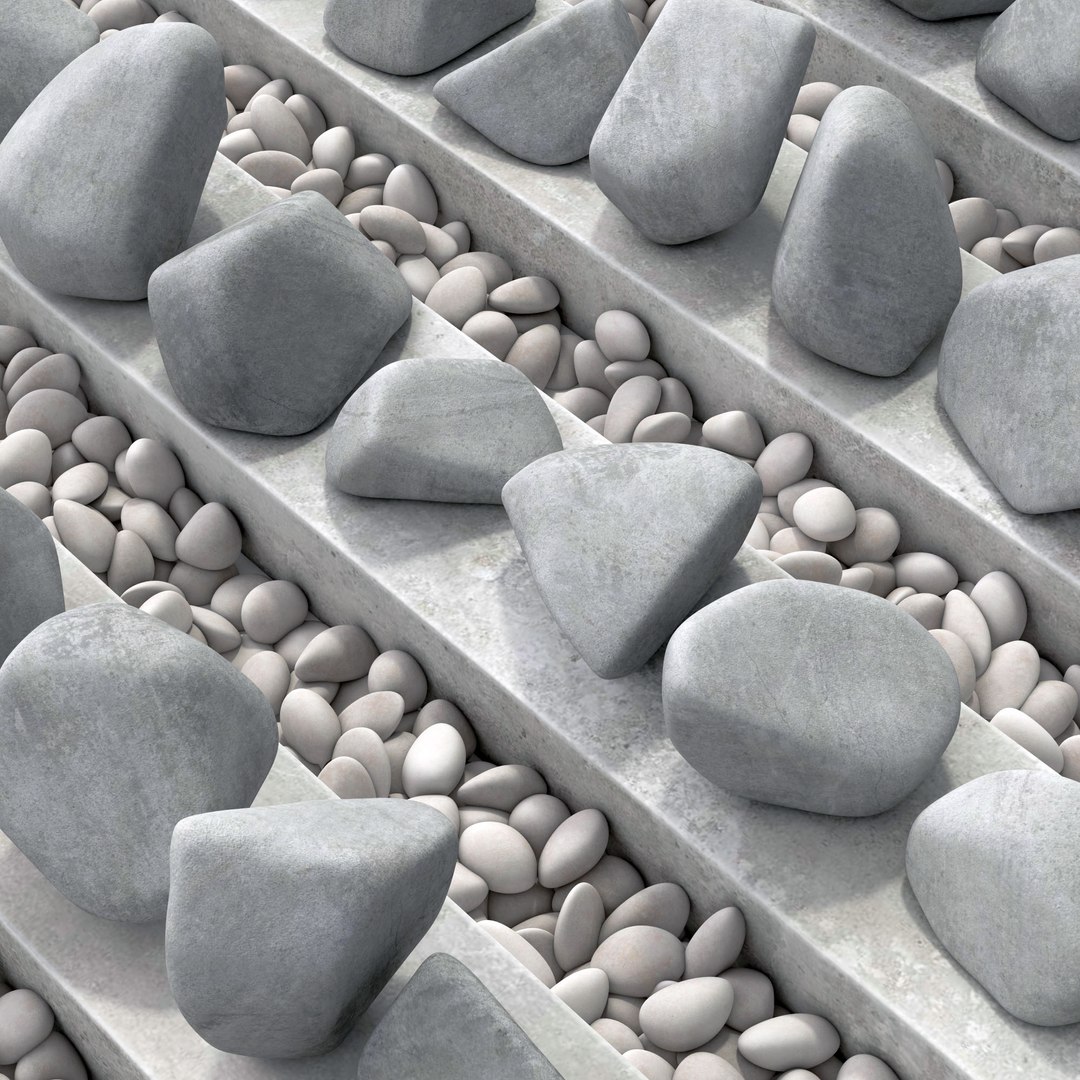 3D model Clumb long tile pebble stone n1 - TurboSquid 1808742