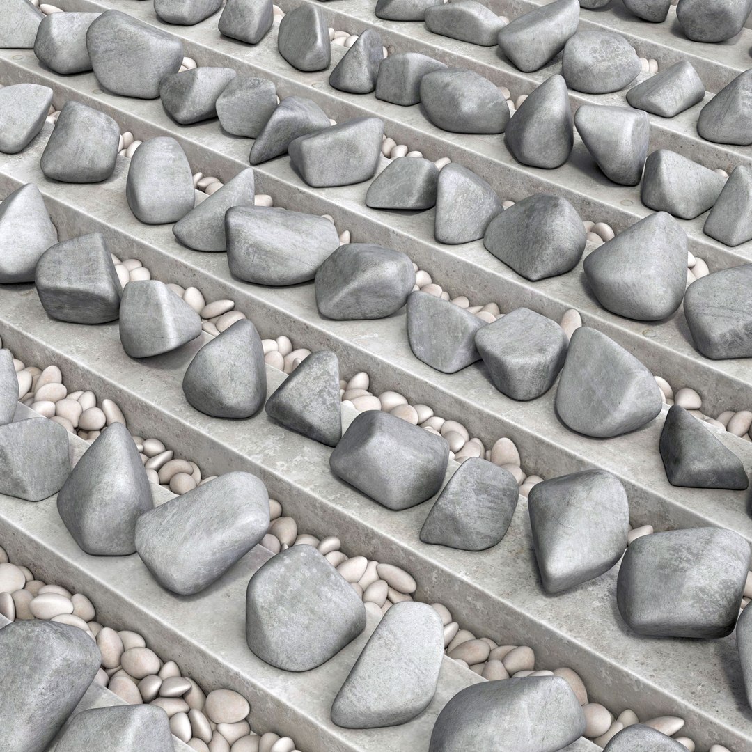 3D model Clumb long tile pebble stone n1 - TurboSquid 1808742