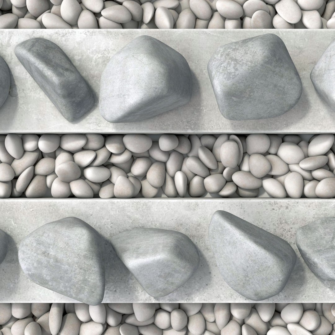 3D model Clumb long tile pebble stone n1 - TurboSquid 1808742