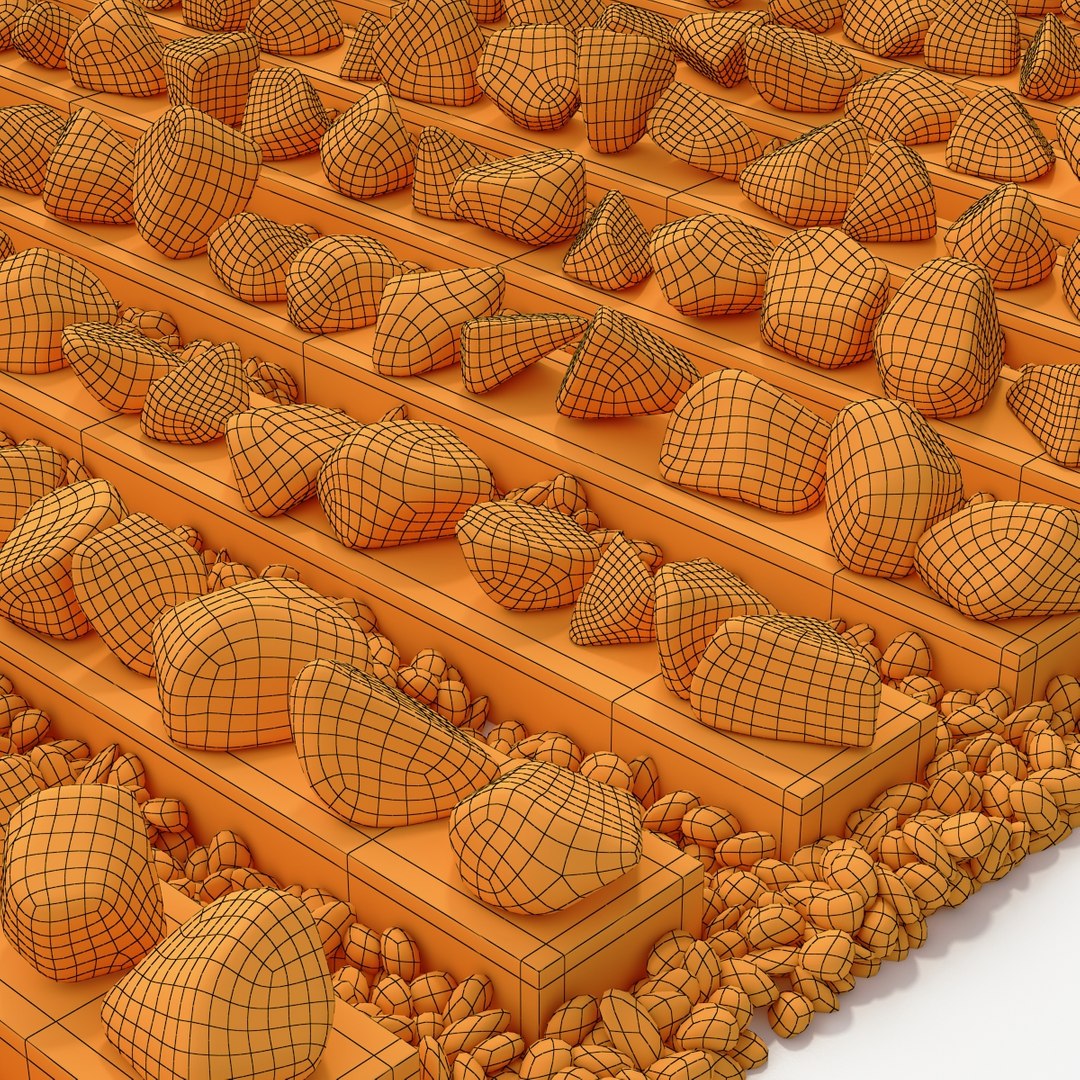 3D model Clumb long tile pebble stone n1 - TurboSquid 1808742