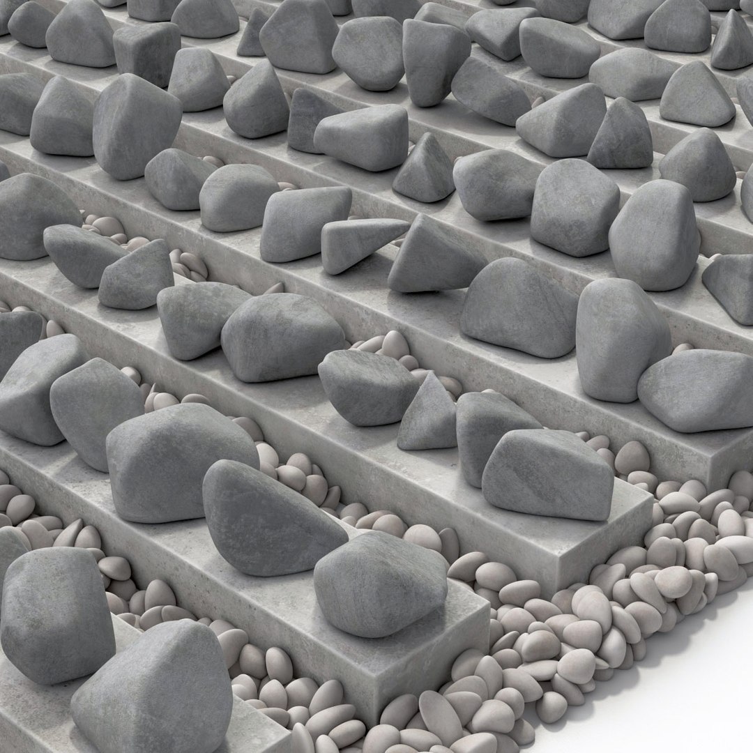 3D model Clumb long tile pebble stone n1 - TurboSquid 1808742