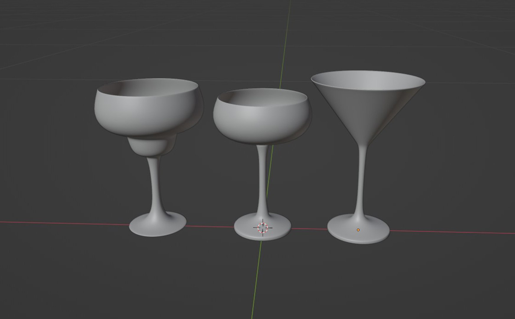 3D Cocktail Glasses Set 01 Model - TurboSquid 2108337