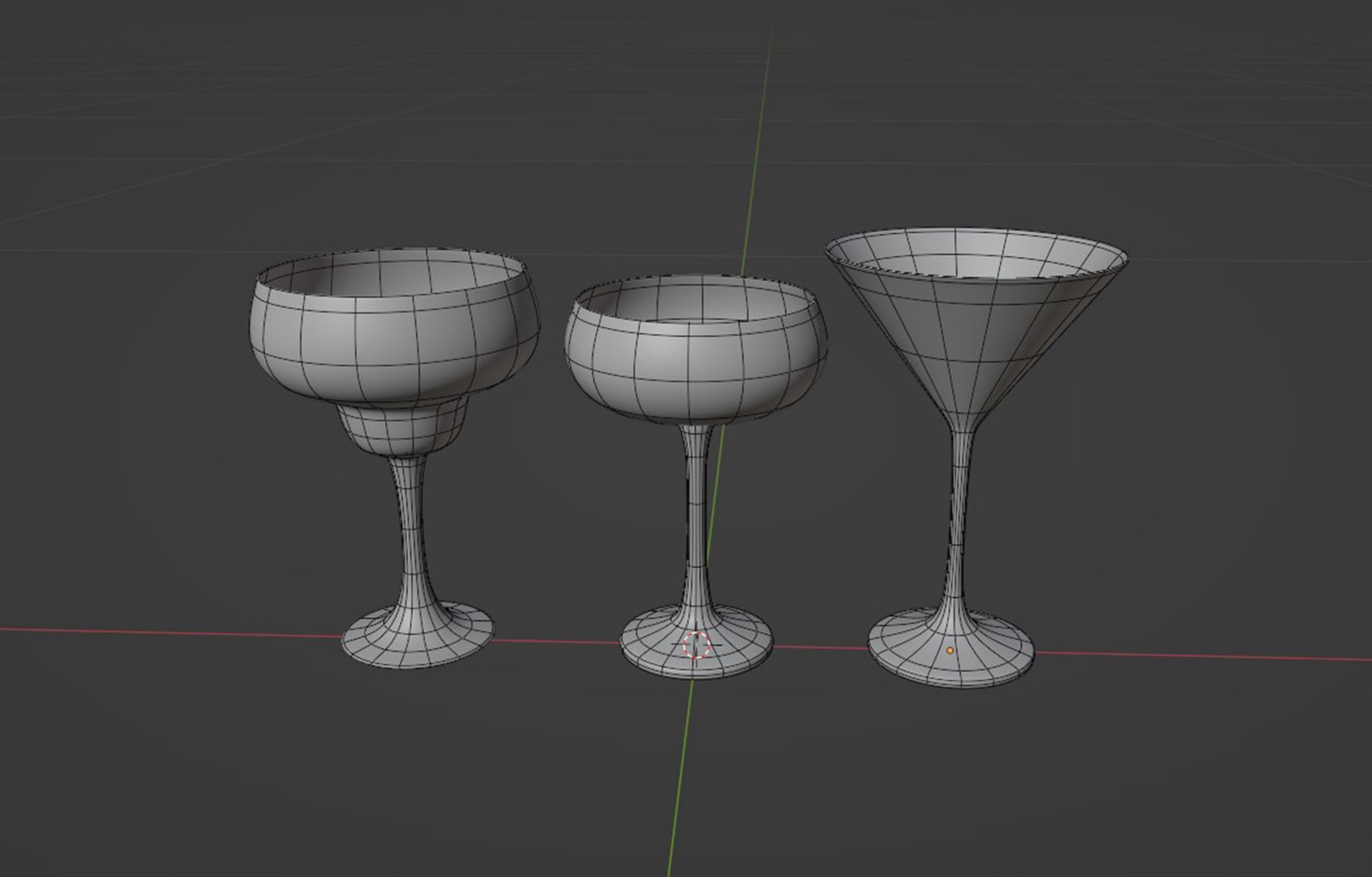 3D Cocktail Glasses Set 01 Model - TurboSquid 2108337