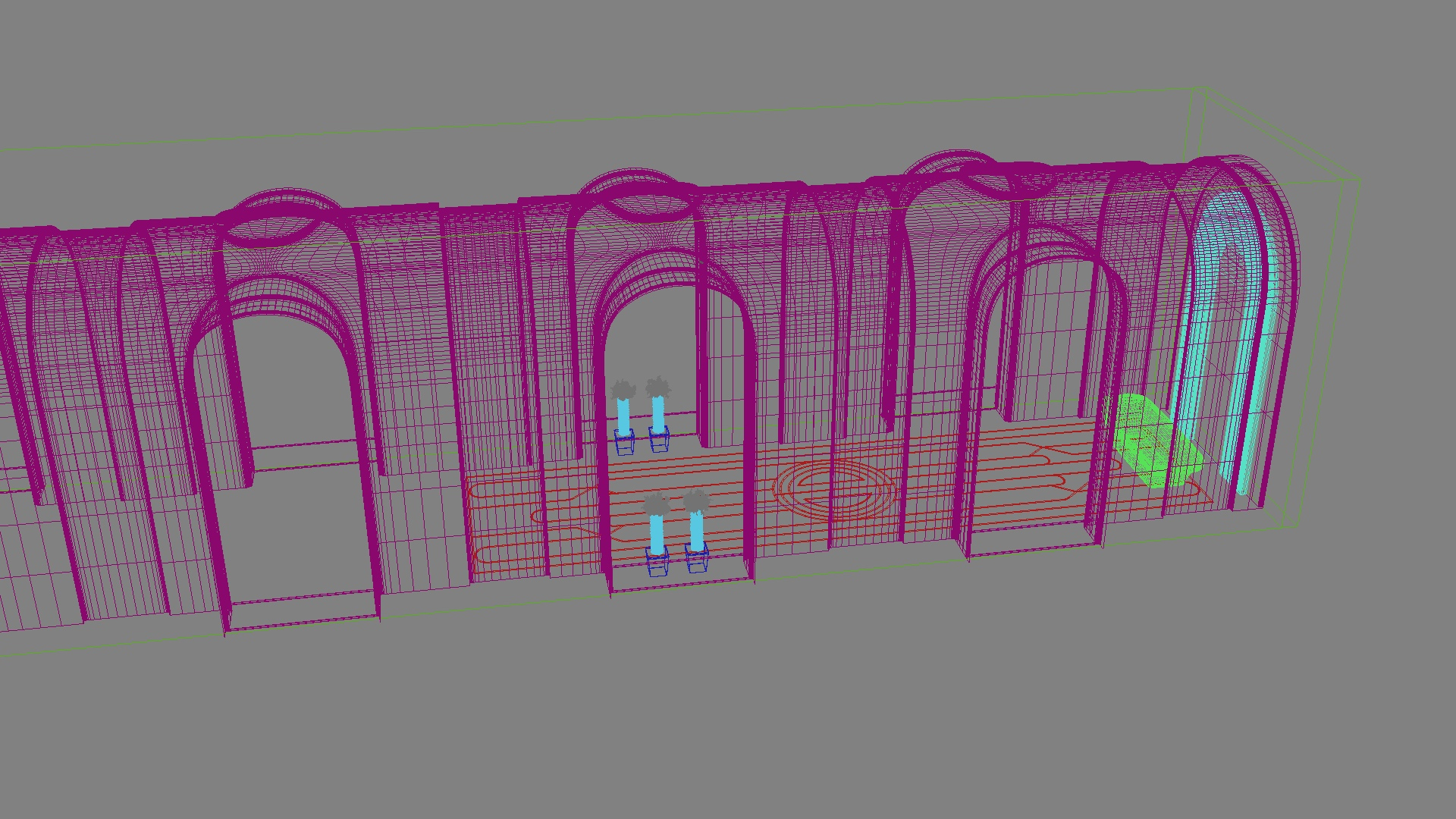 3D Arches Hall Interior Model - TurboSquid 2137837