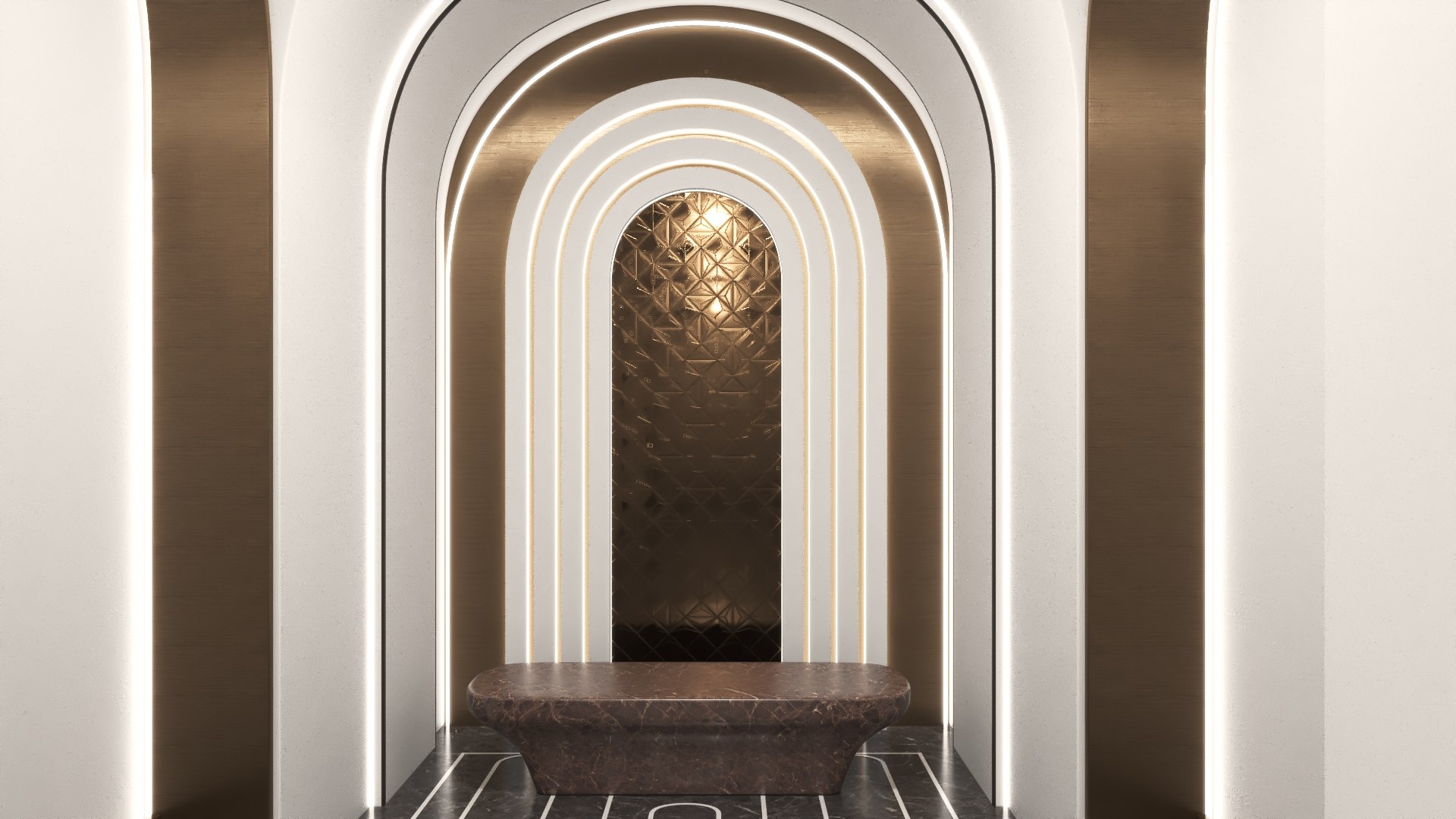 3D Arches Hall Interior Model - TurboSquid 2137837