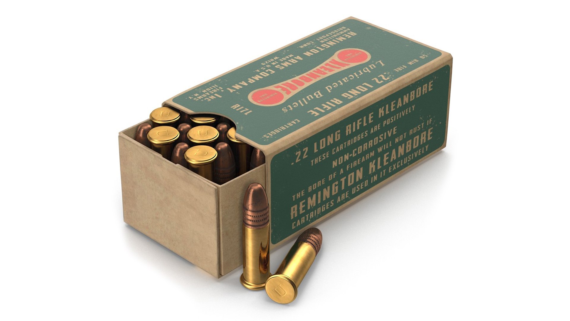 Remington 22 Long Rifle Ammunition Box Model - TurboSquid 2194291