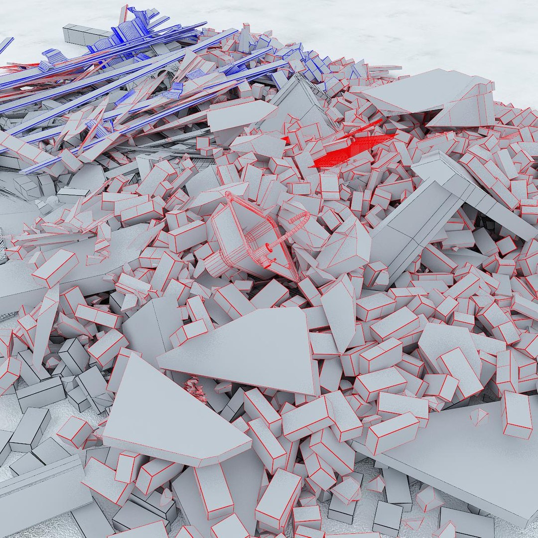 3d construction debris 3