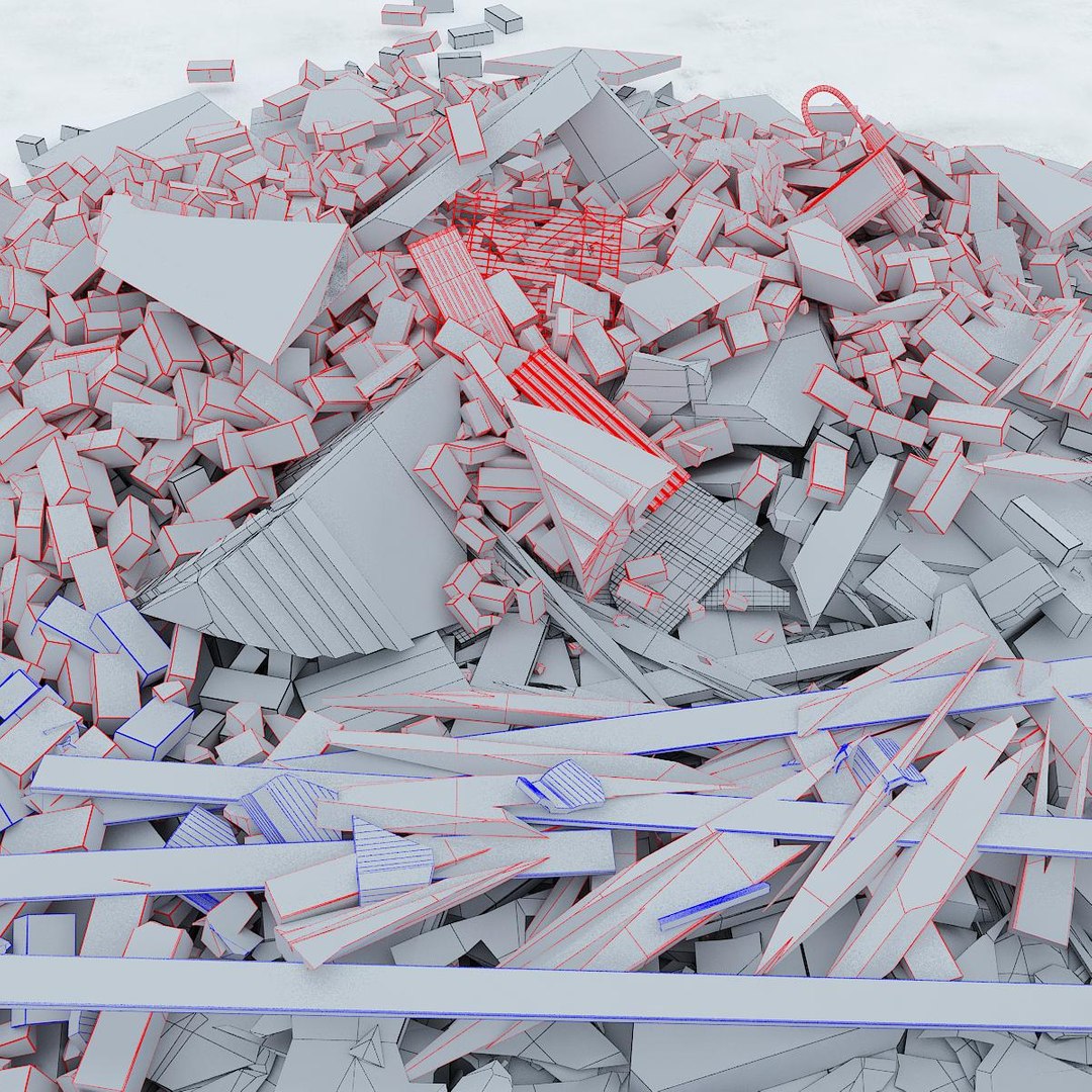 3d construction debris 3