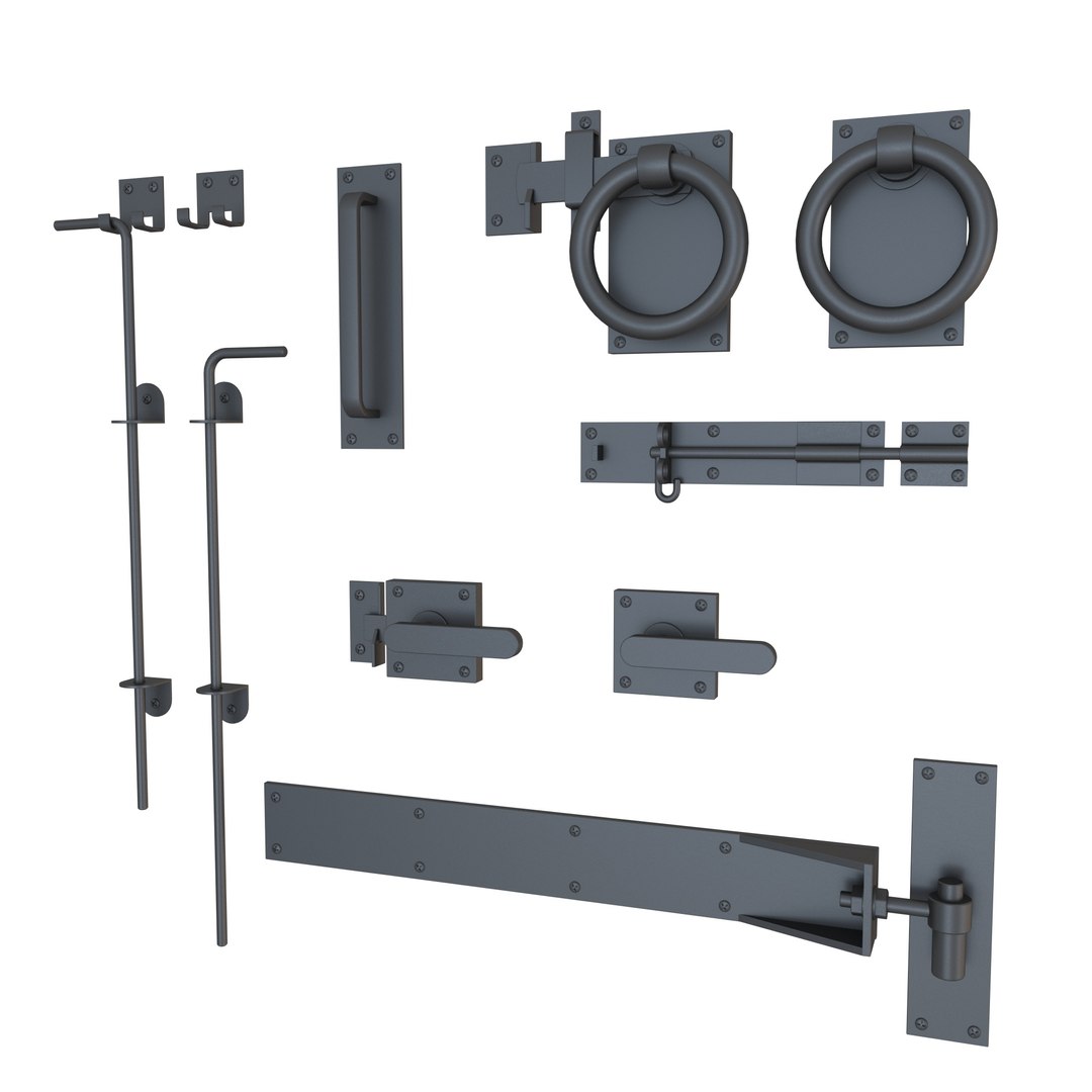 Gate Hardware Kit 3D model - TurboSquid 2105047