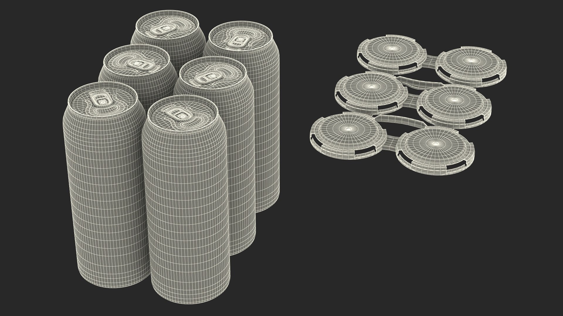 Plastic HDPE 6 Pack Beer Can Carrier 3D - TurboSquid 2139979