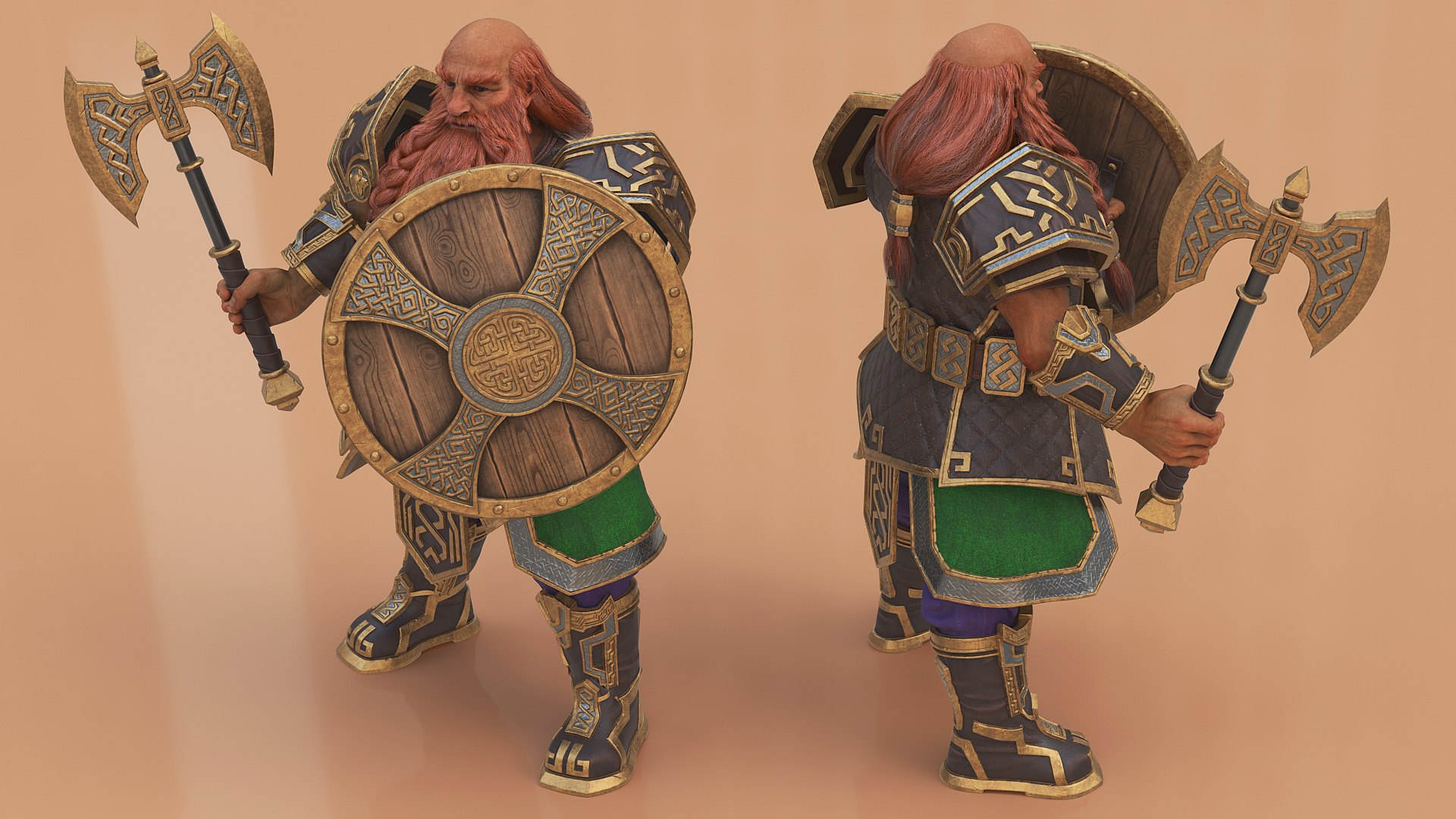 Fantasy Dwarf Character Standing 3D Model - TurboSquid 2396561
