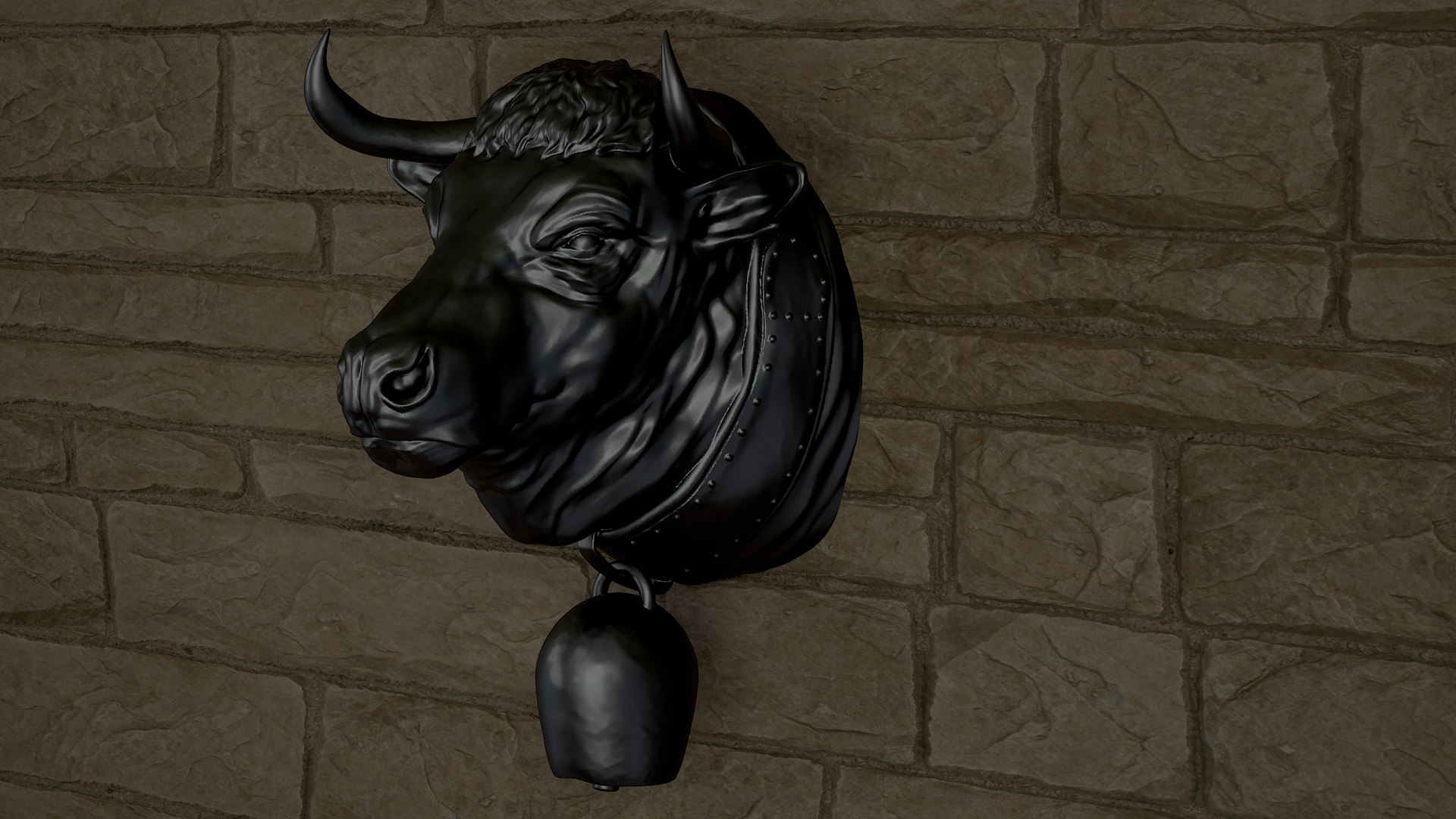 3D Bull Head Wall Mount - TurboSquid 2309741