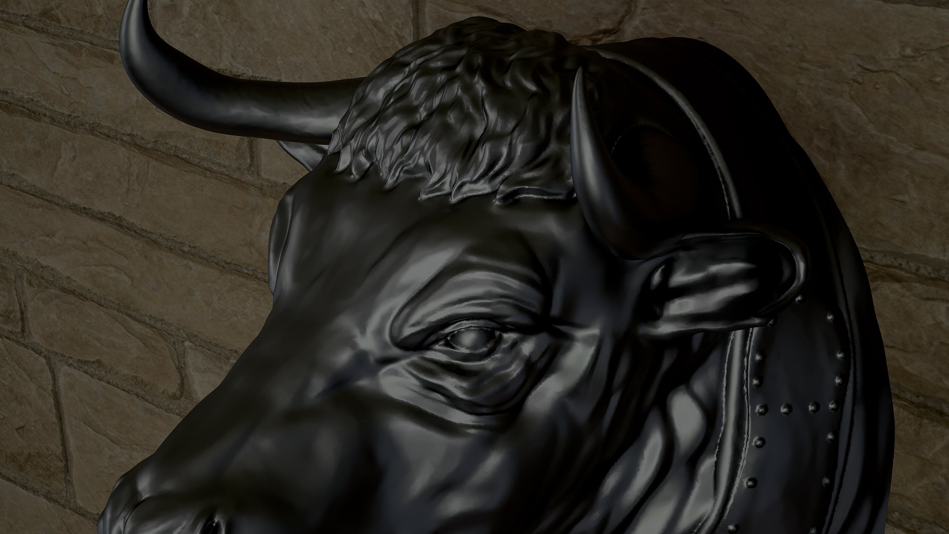 3D Bull Head Wall Mount - TurboSquid 2309741