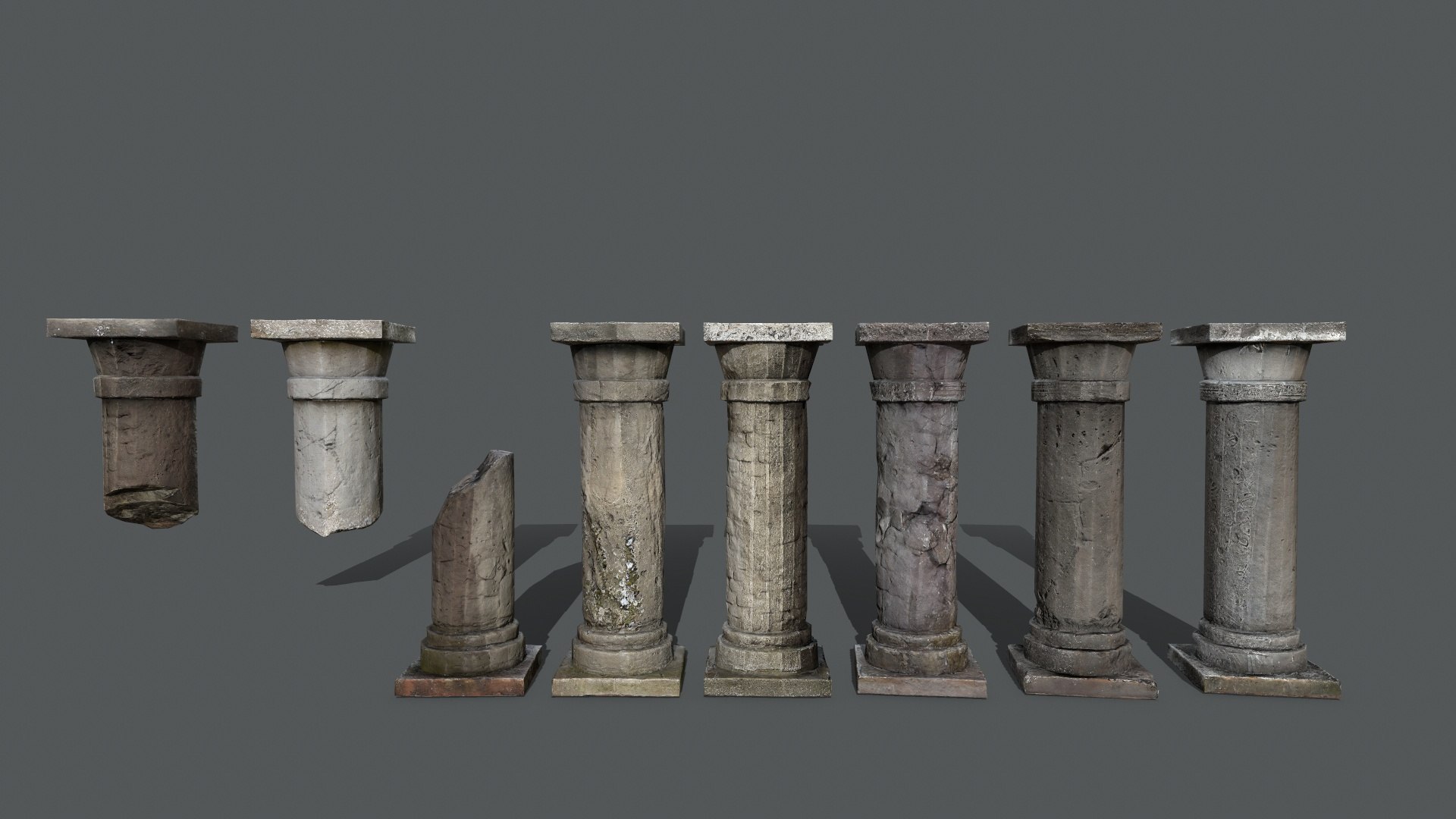 Castle Pillar Set Model - TurboSquid 2193511