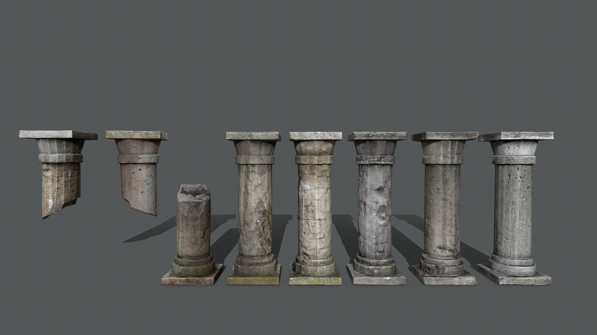 Castle Pillar Set Model - TurboSquid 2193511