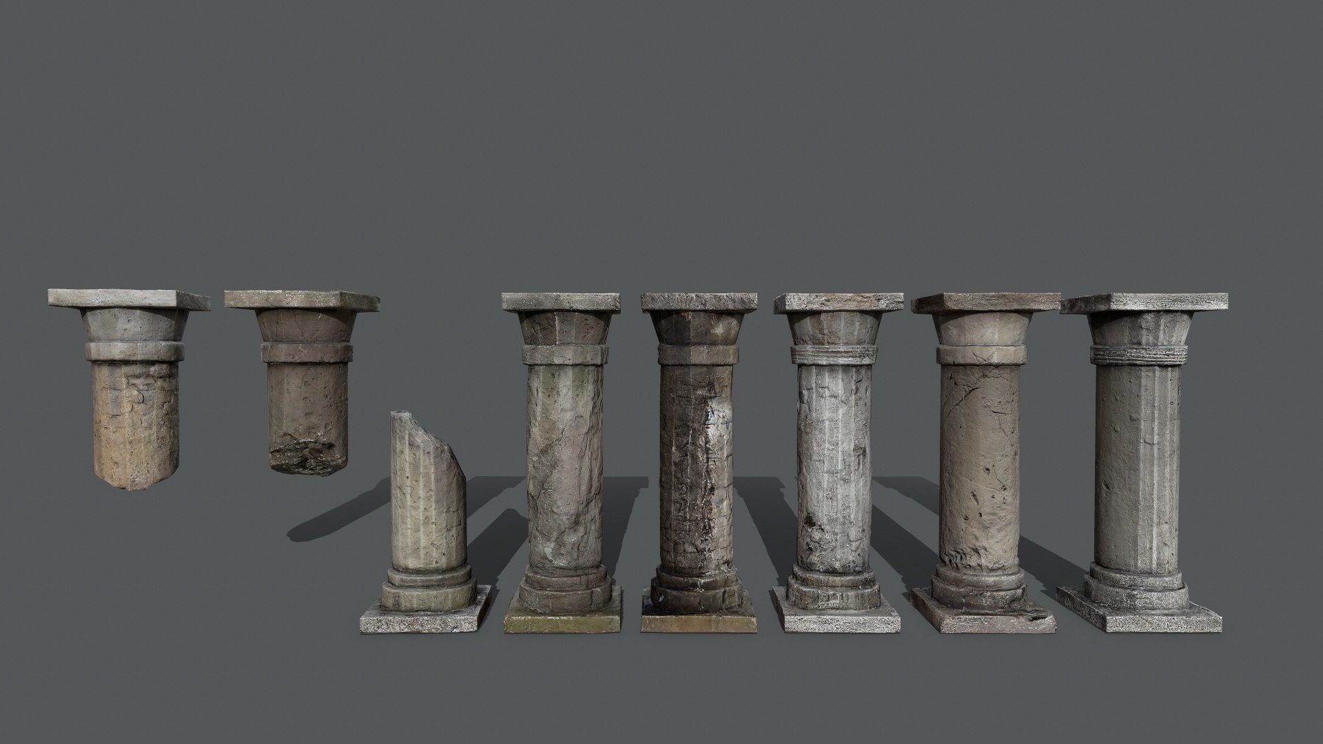 Castle Pillar Set Model - TurboSquid 2193511