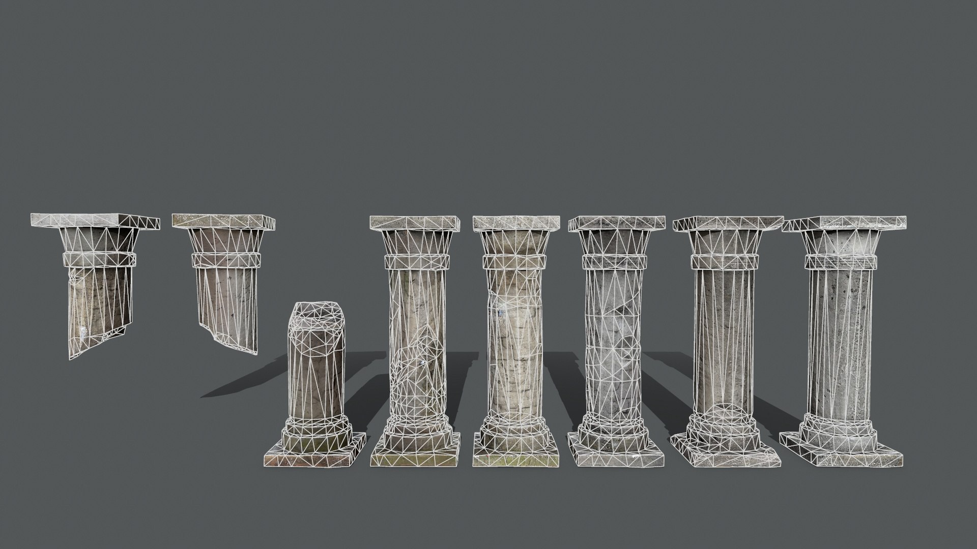 Castle Pillar Set Model - TurboSquid 2193511