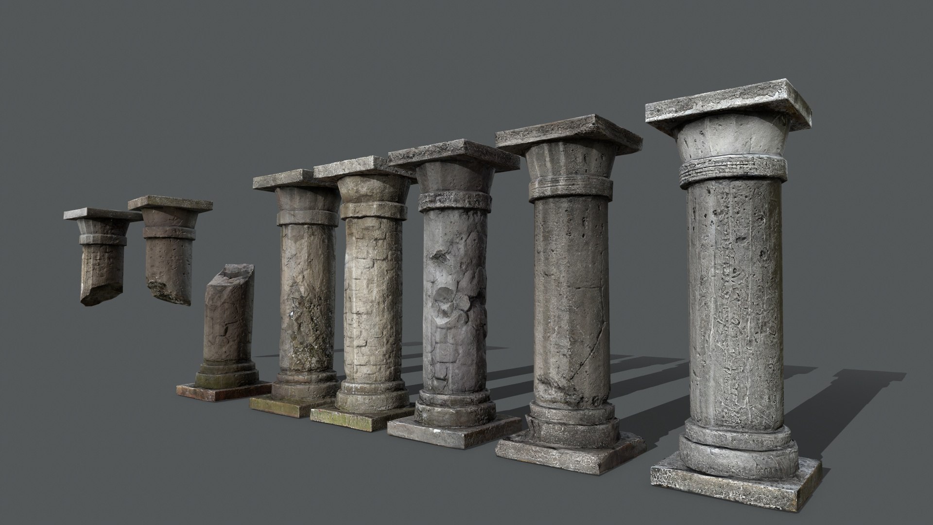 Castle Pillar Set Model - TurboSquid 2193511