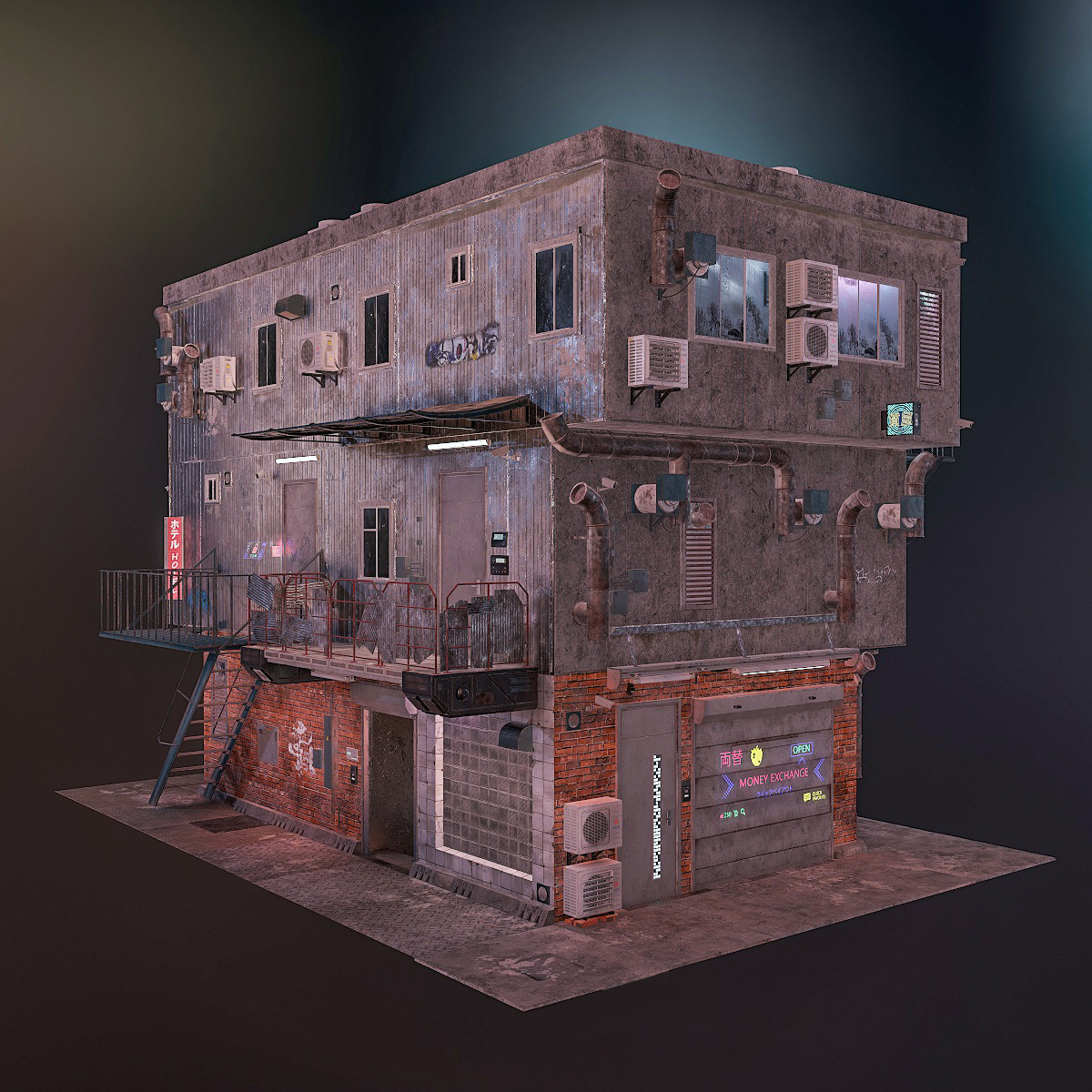 Cyberpunk house model - TurboSquid 1506366