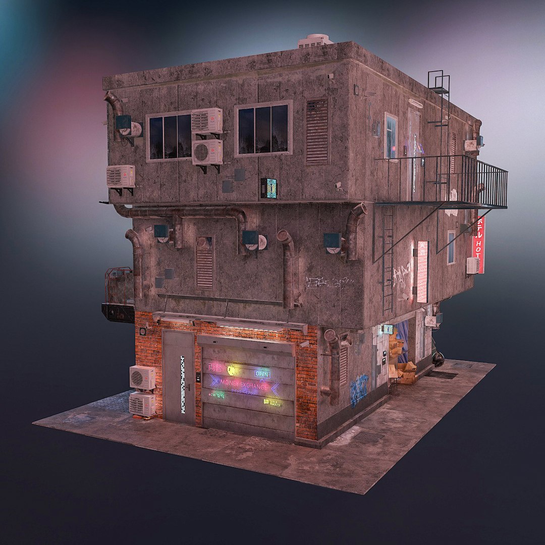 Cyberpunk House Model - TurboSquid 1506366