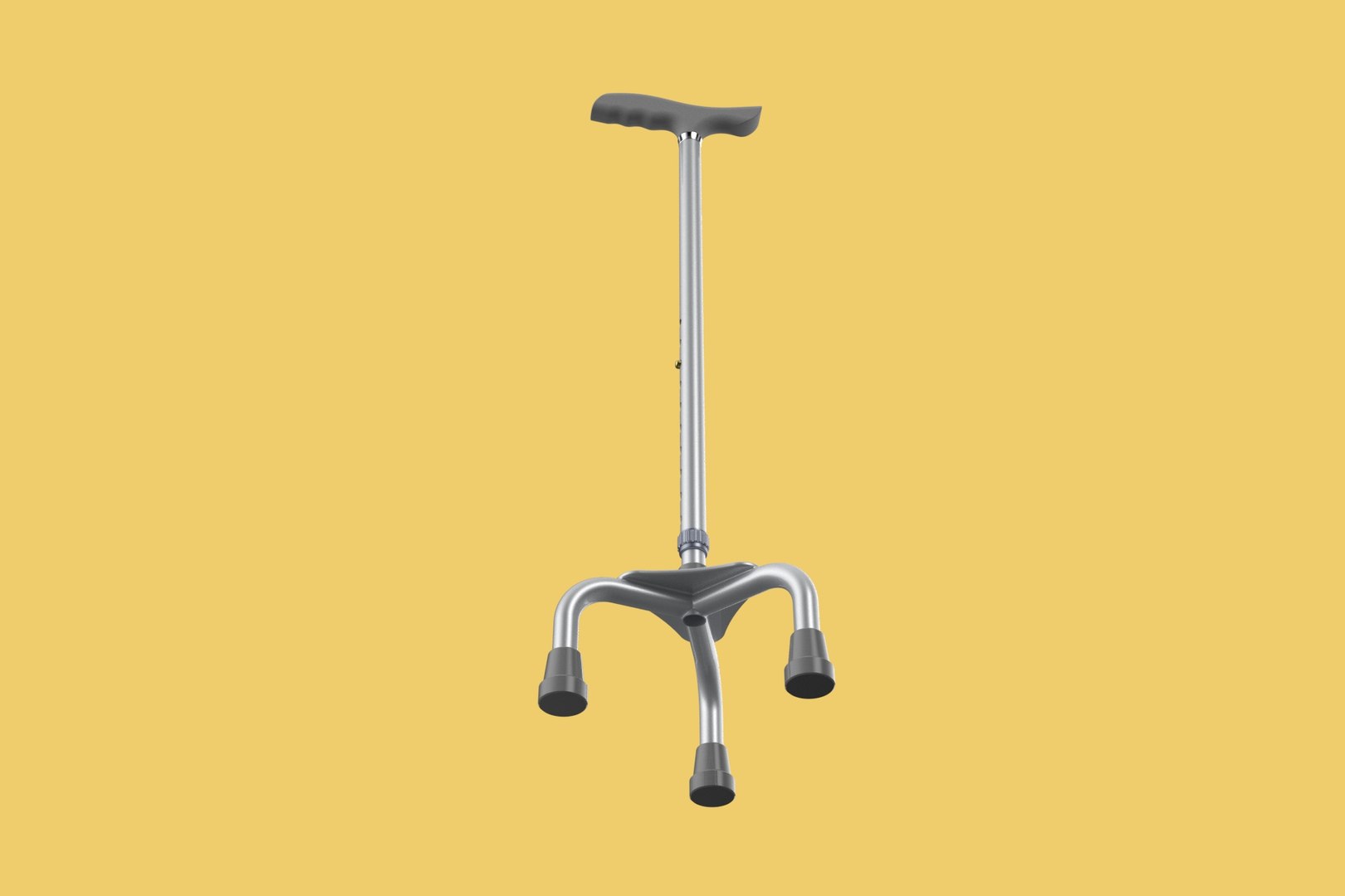 3D TRIPOD WALKING CANE AID ELDERLY STICK POLE GAIT 3 FEET LEG FOOT ...