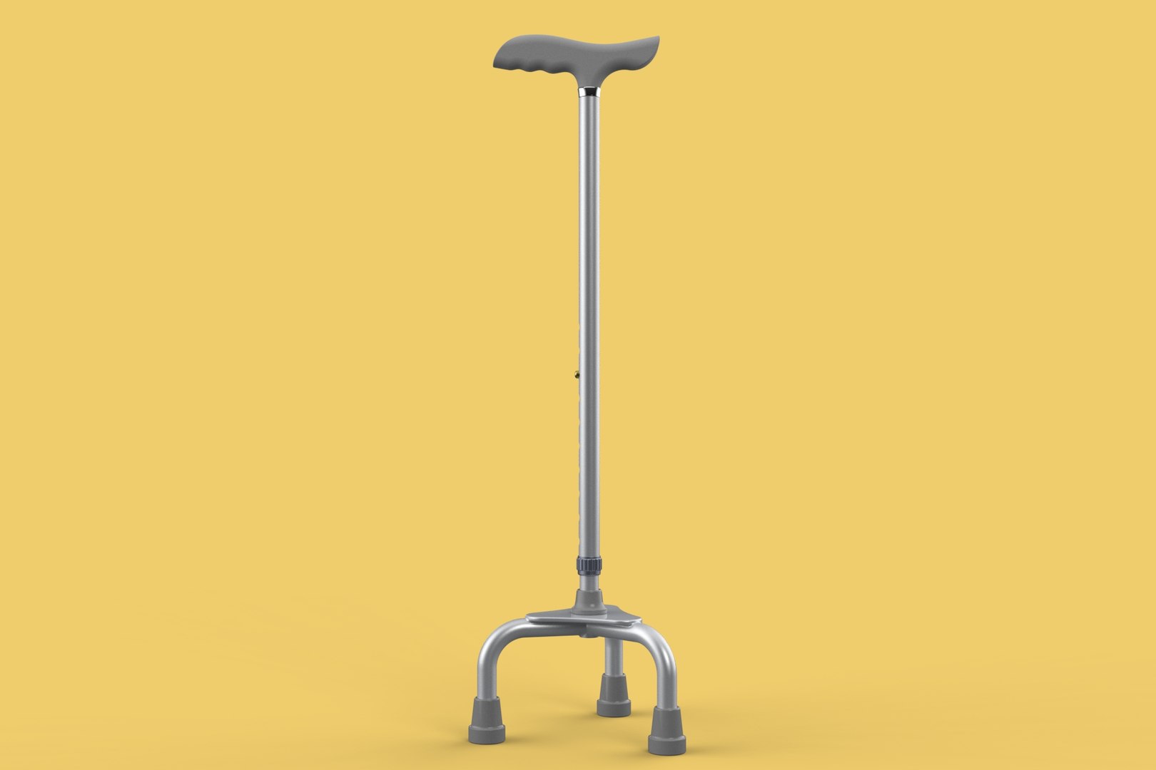 3D TRIPOD WALKING CANE AID ELDERLY STICK POLE GAIT 3 FEET LEG FOOT ...