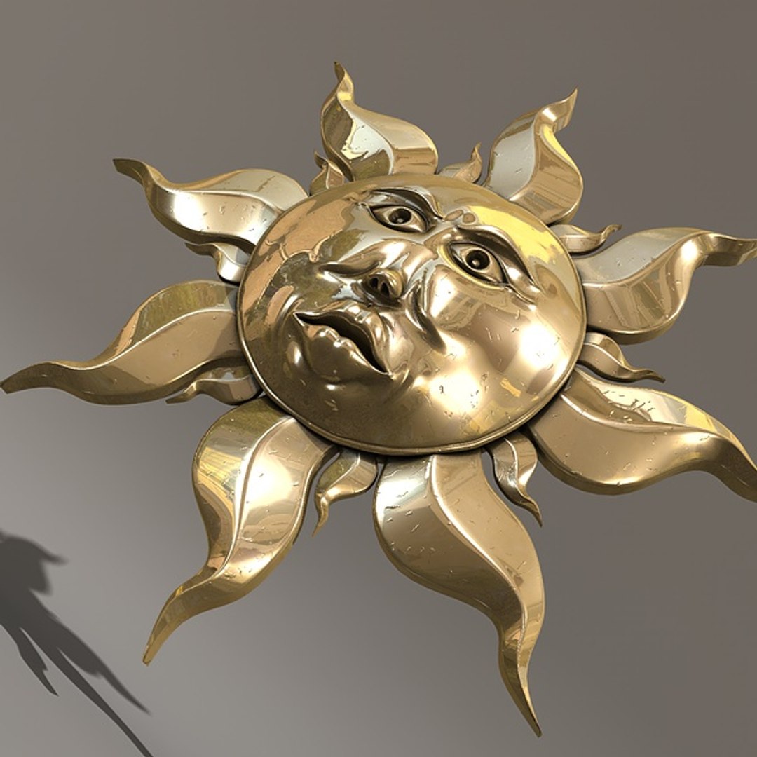 Gold Sun Ornament C4d
