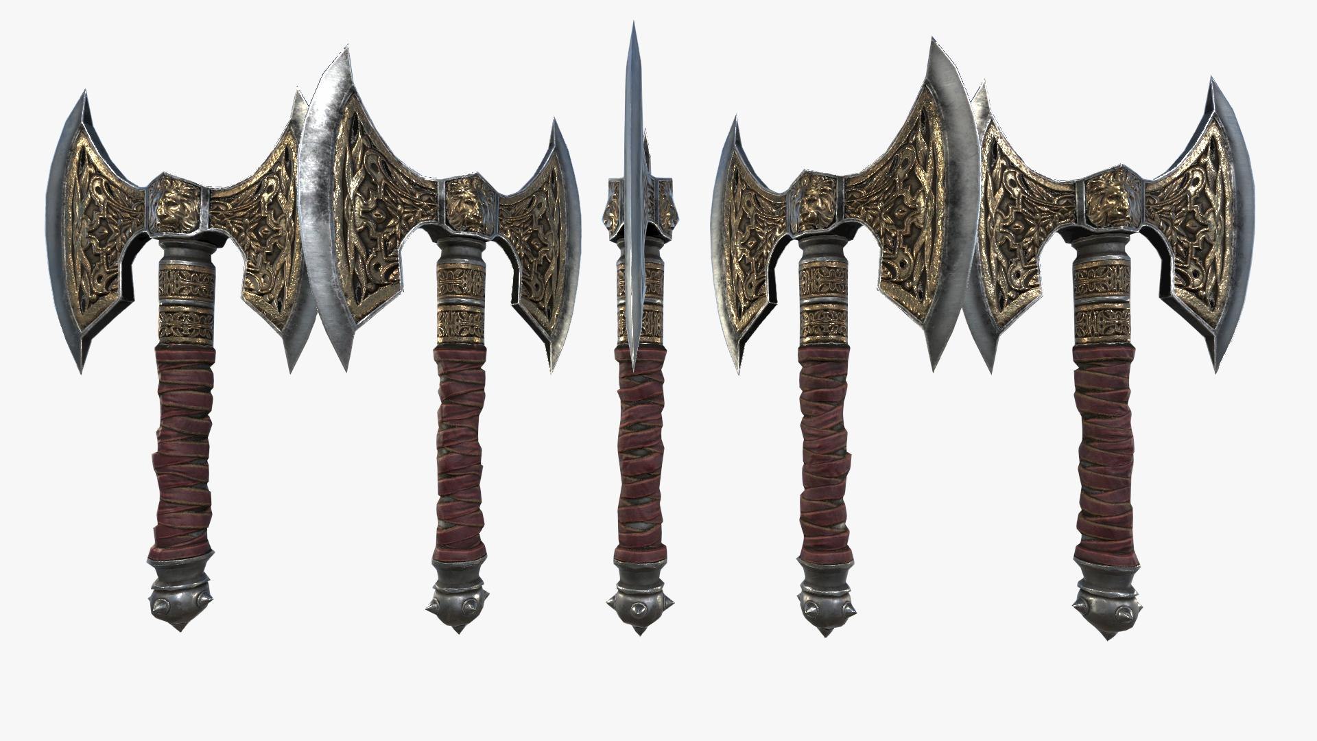 3D Model Fantasy Axe RPG Labrys Minoan Double Axe Great Axe Battle Axe Great-axe Battle-axe ...