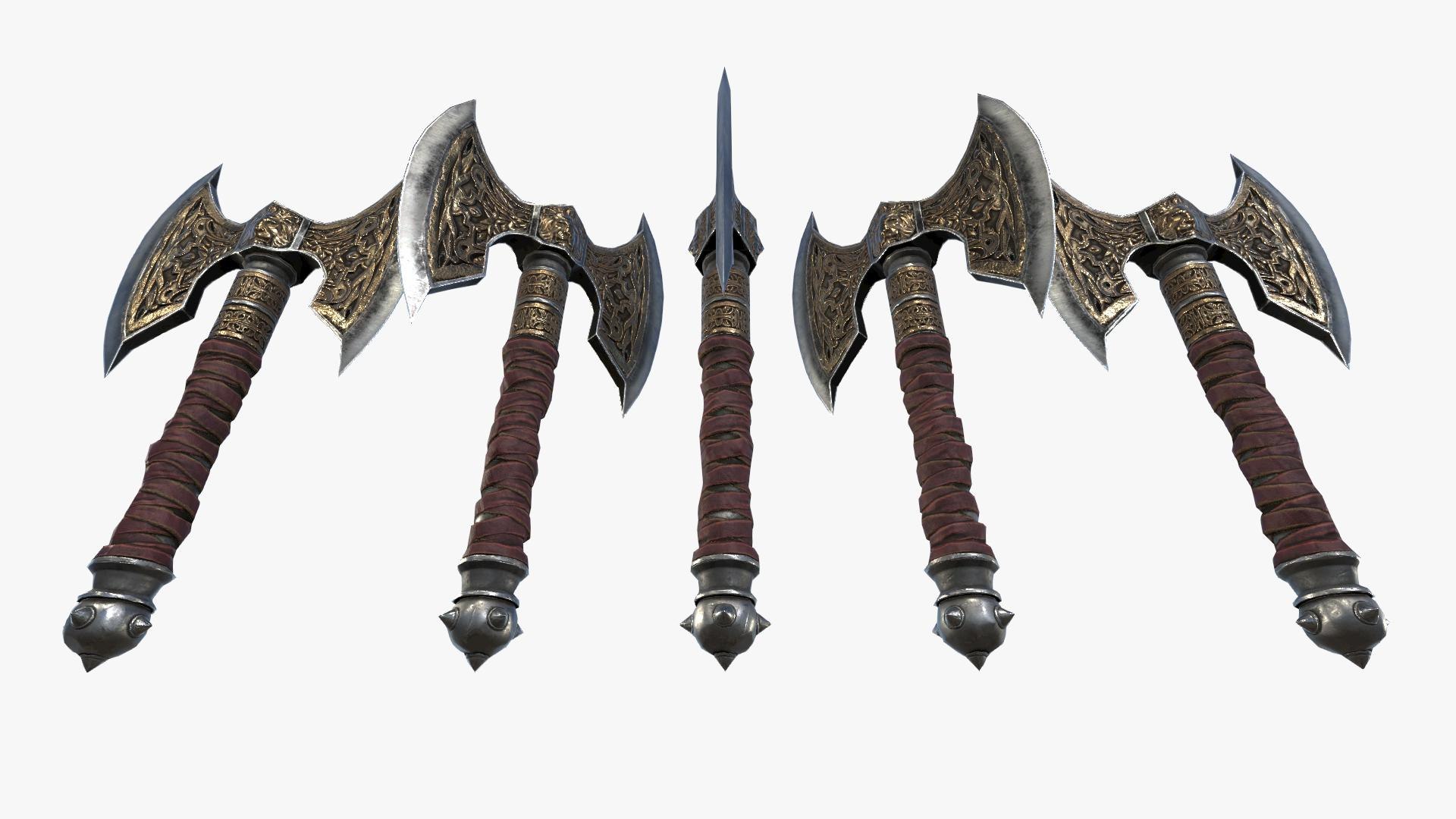 3D Model Fantasy Axe RPG Labrys Minoan Double Axe Great Axe Battle Axe ...